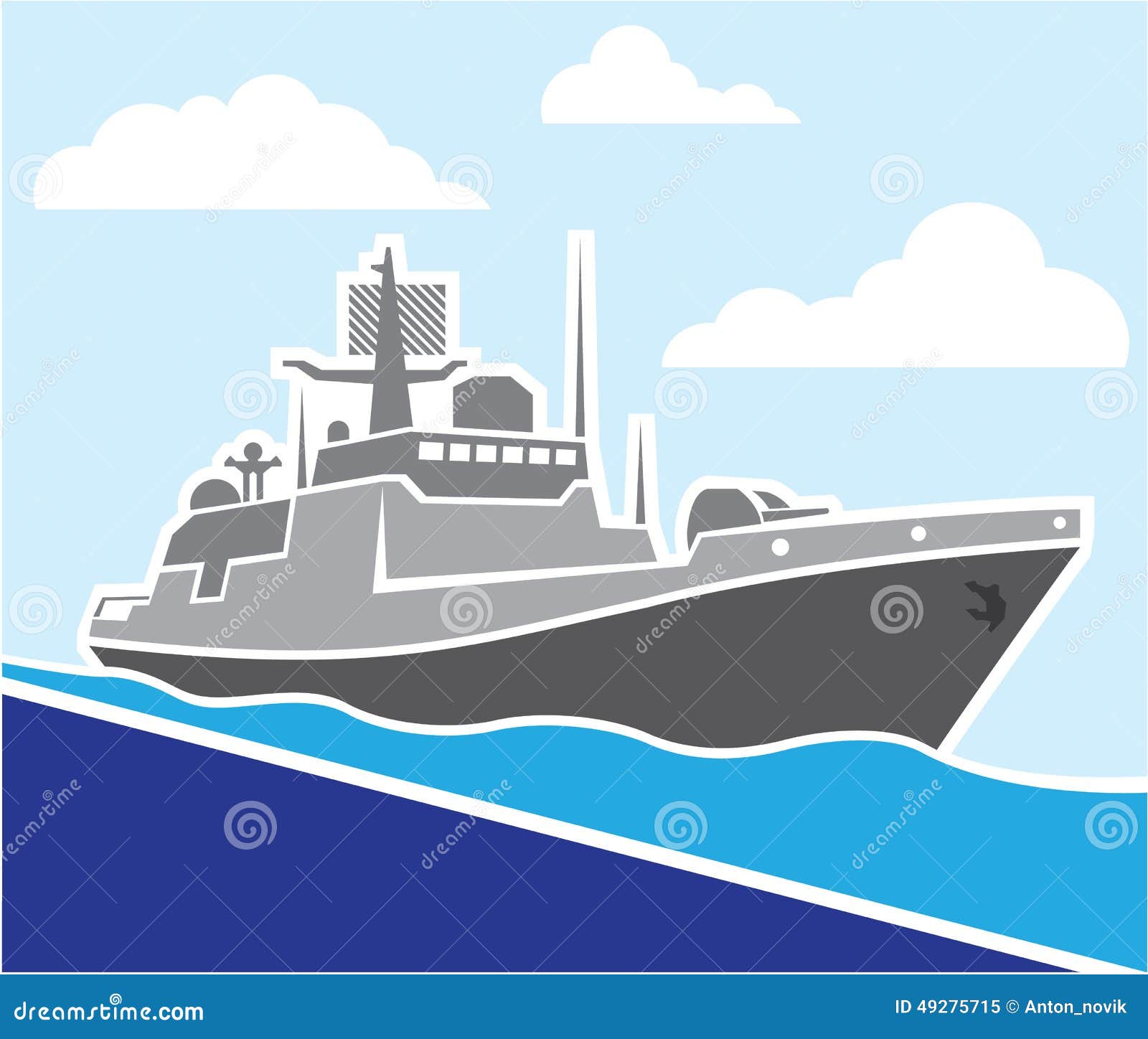 War Ship stock vector. Illustration of national, ocean - 49275715