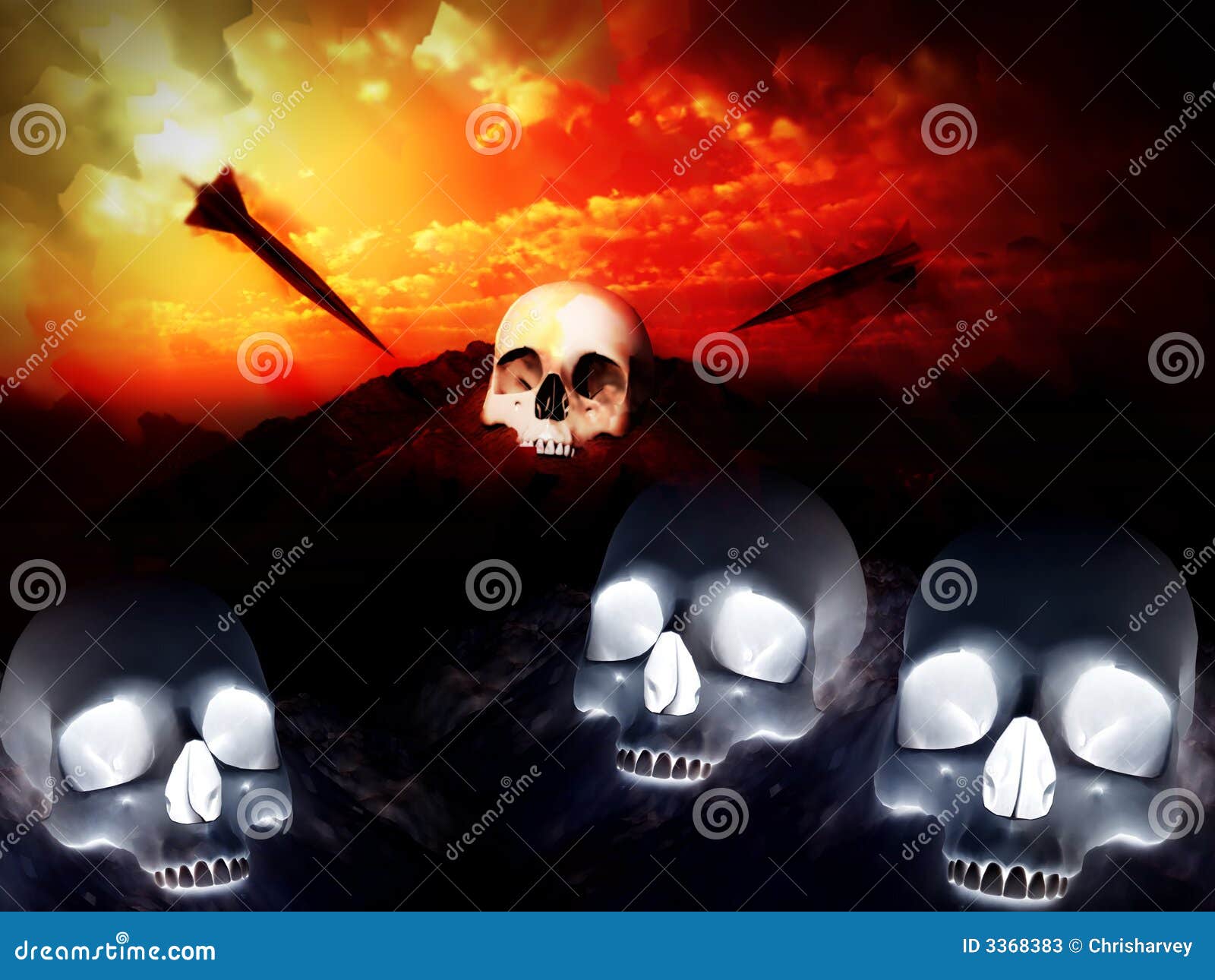 War Skulls 12 stock illustration. Illustration of cloud - 3368383