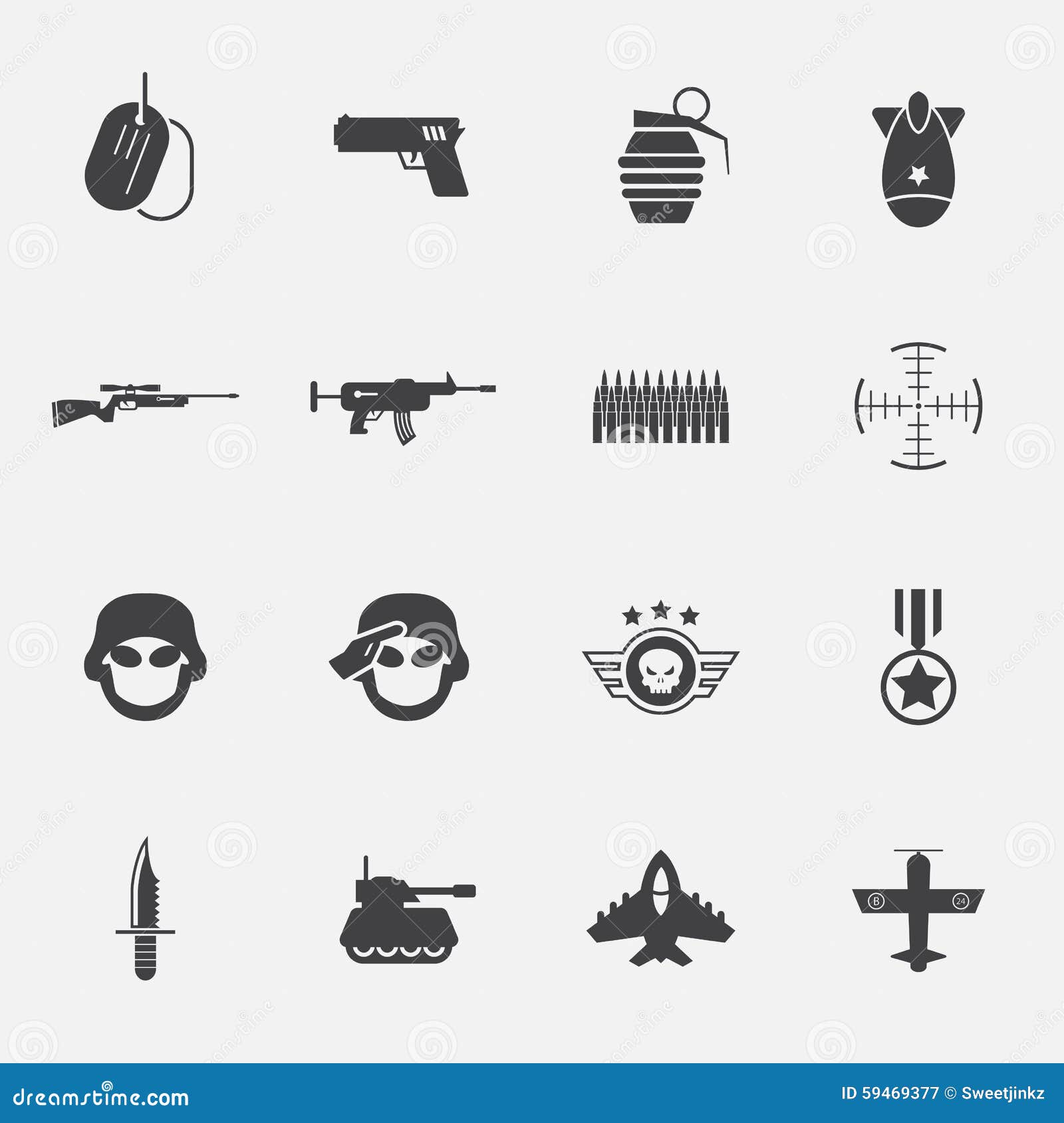 War and soldier icon set. stock illustration. Illustration of logo ...