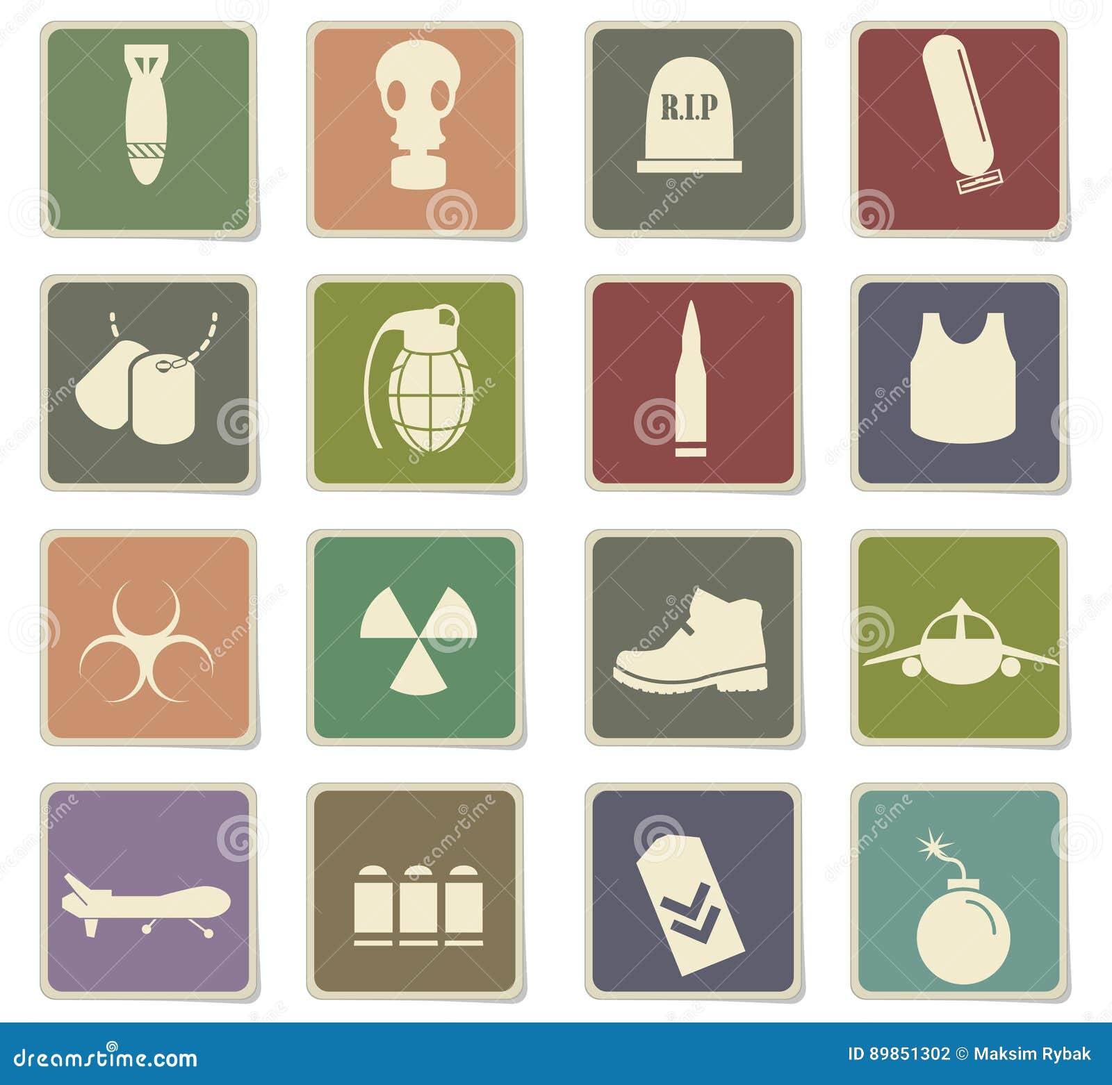 War symbols icon set stock illustration. Illustration of icon - 89851302