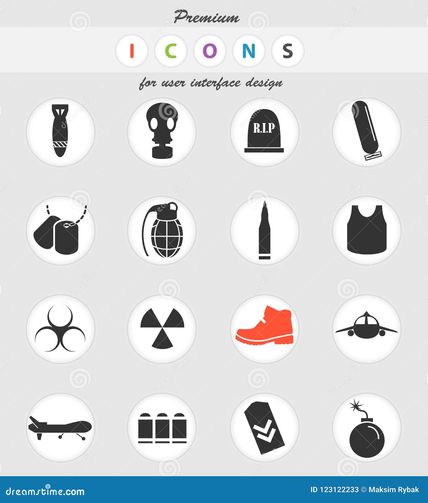 War symbols icon set stock vector. Illustration of vector - 123122233