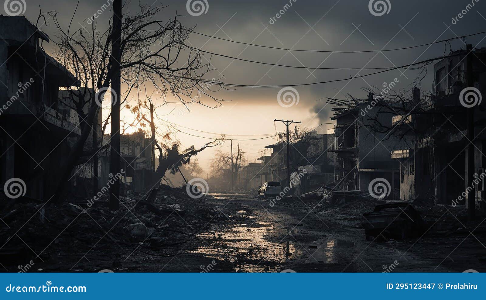 War-Torn Destroyed City stock illustration. Illustration of devastated ...