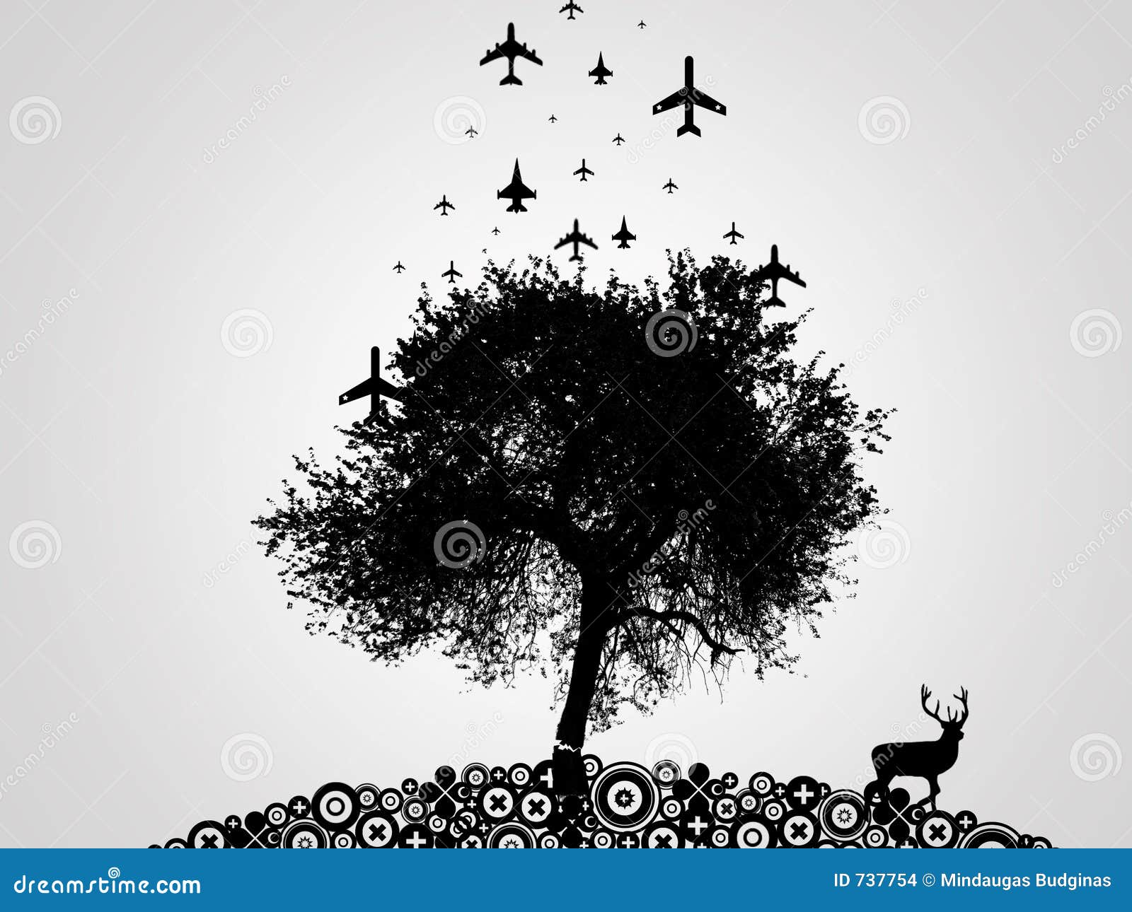 War - tree stock illustration. Illustration of broken, trees - 737754
