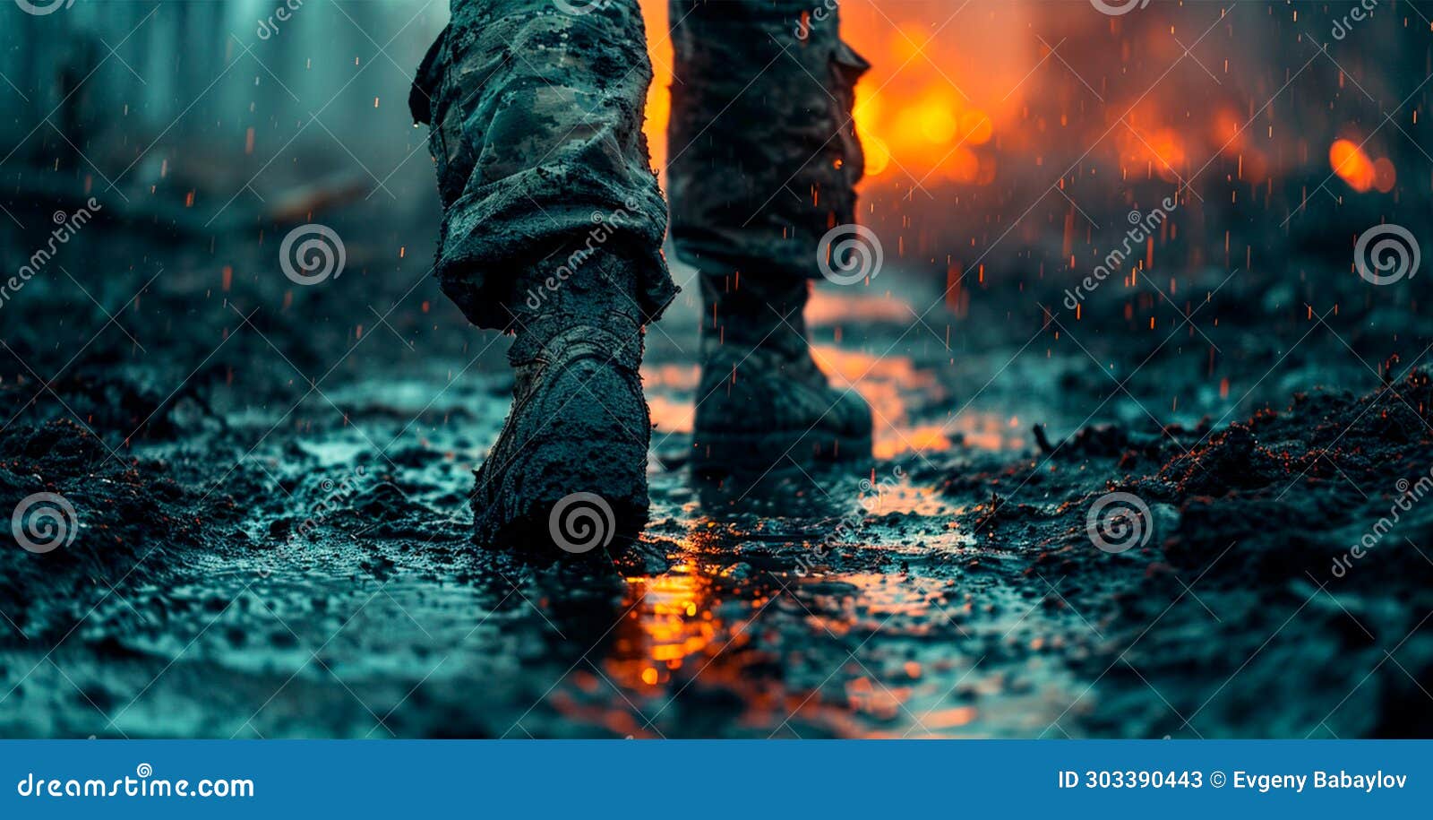 Trench Warfare. Gas Mask With Military Helmet Of First World War In ...