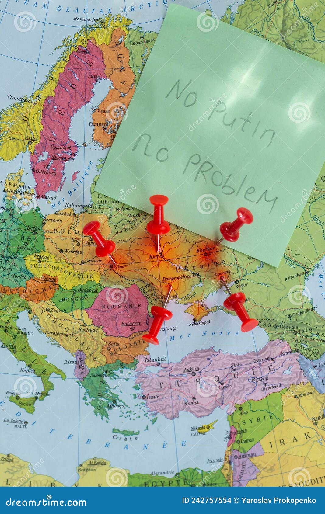 War in Ukraine - Russian Aggression Concept Label on Political Map ...