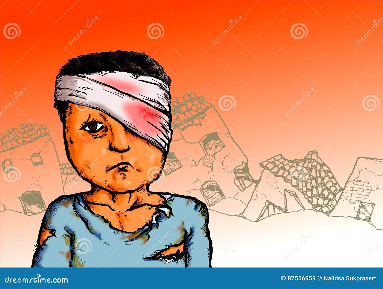 War Victim Refugee stock illustration. Illustration of conflict - 87556959