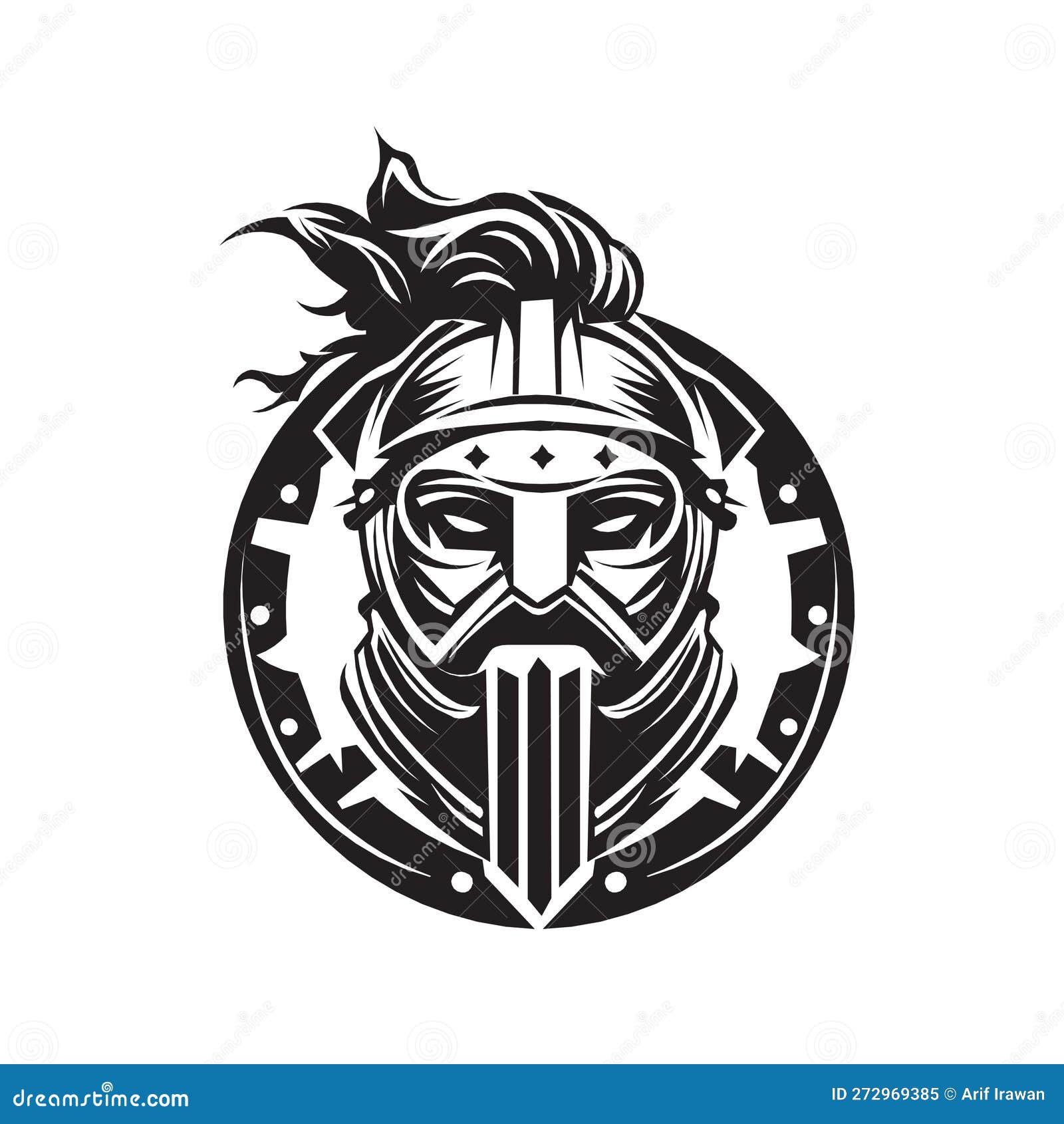 The War of Warrior Super Mask Retro Logo Stock Illustration ...
