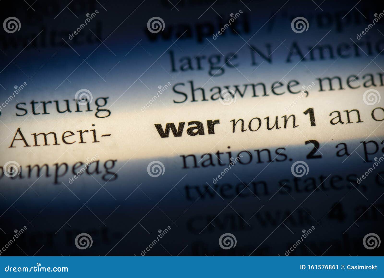 War stock image. Image of meaning, focus, detail, etymology - 161576861