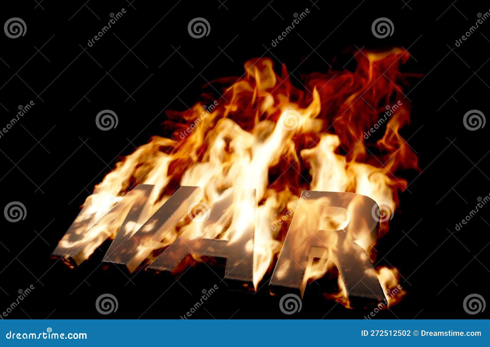 WAR Word on Fire with High Flames on Black Stock Illustration ...