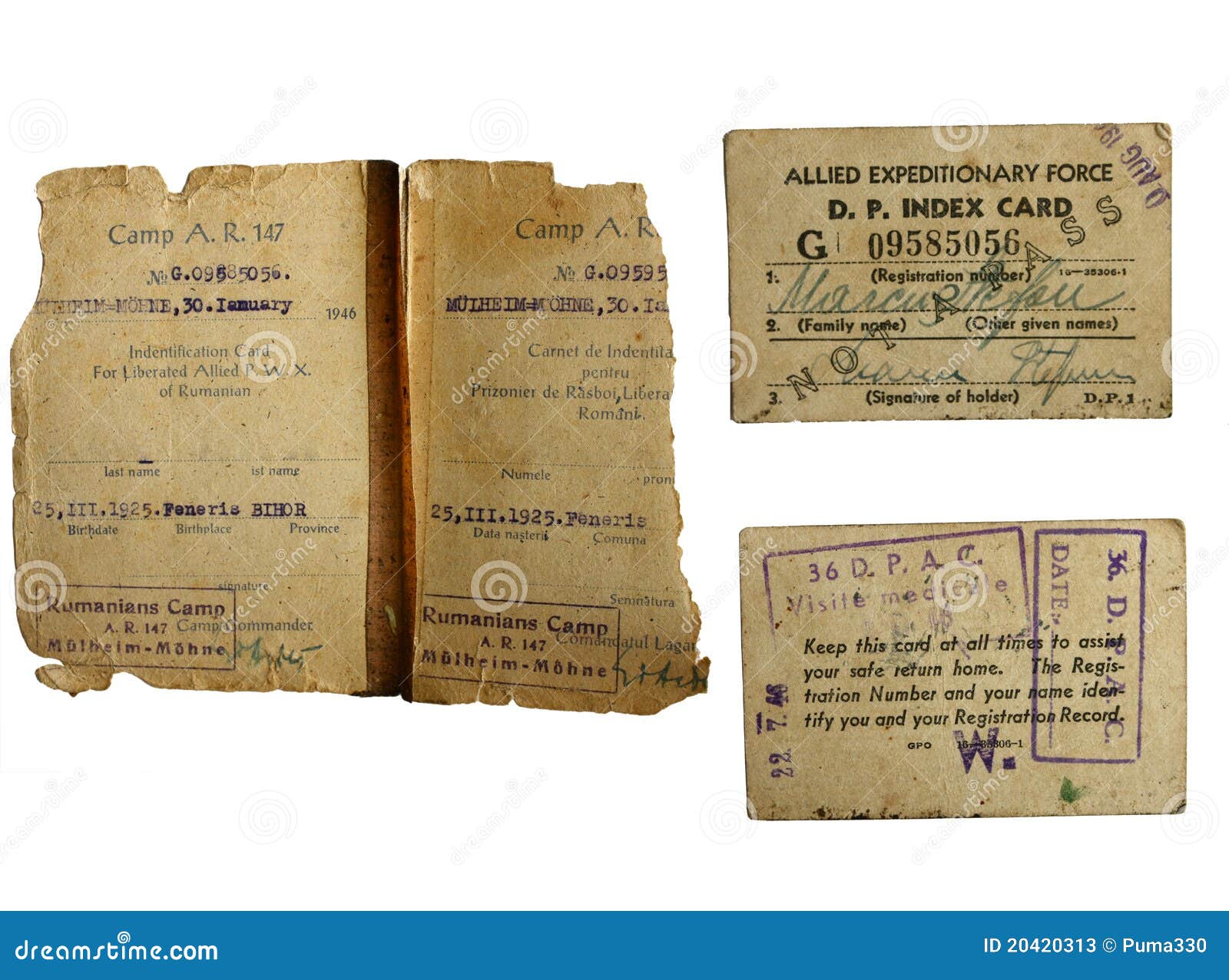 War world 2 POW documents stock image. Image of expeditionary - 20420313