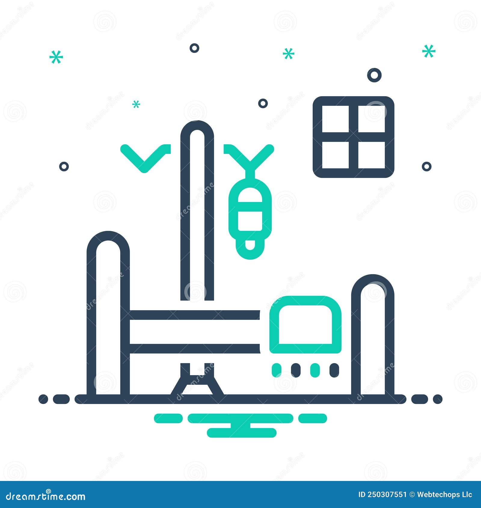Mix Icon for Ward, Hospital and Bed Stock Illustration - Illustration ...