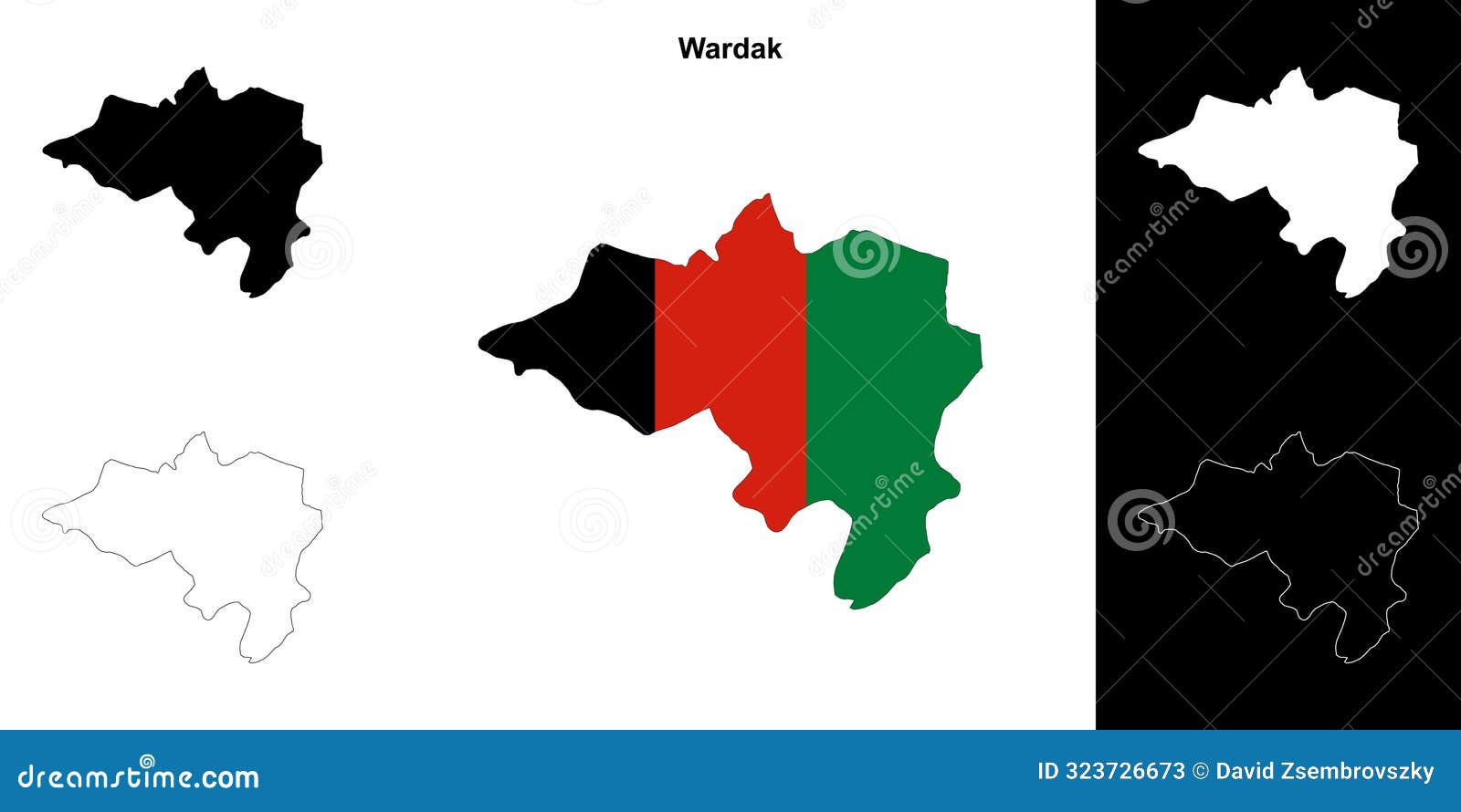 Wardak outline map stock vector. Illustration of territory - 323726673