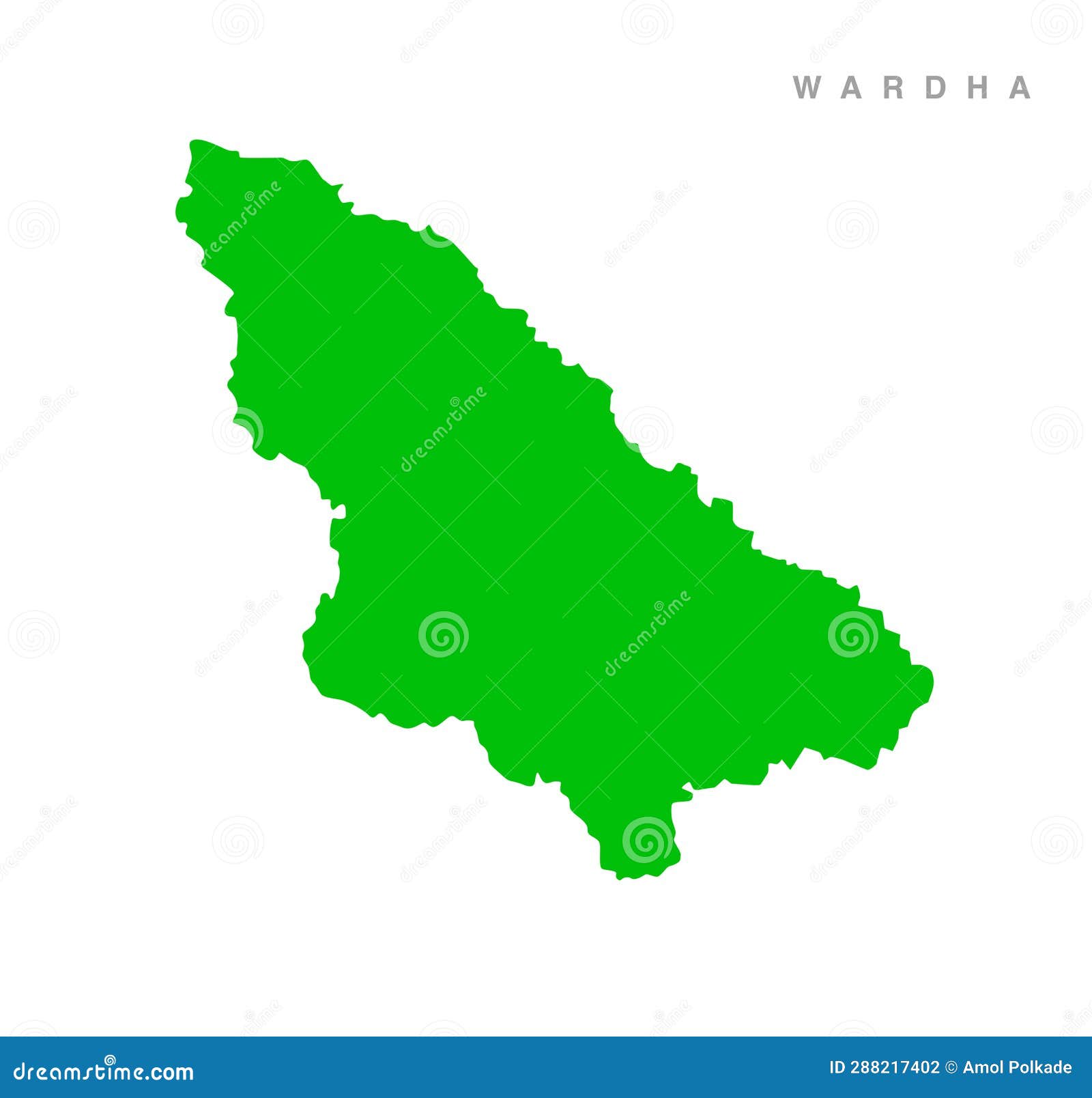 Wardha El Dit Del Mapa Del Vector Verde De Maharashtra Ilustración del ...