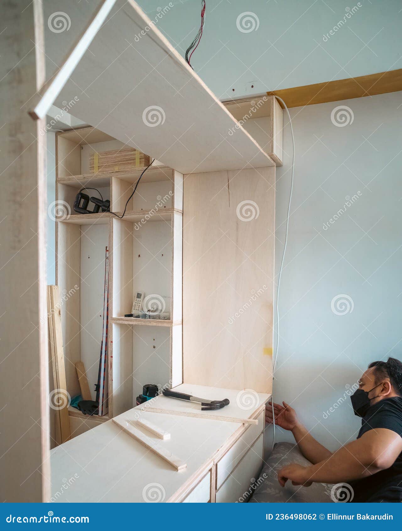 Wardrobe Assembly in Progress. DIY at Home Stock Photo - Image of craft ...