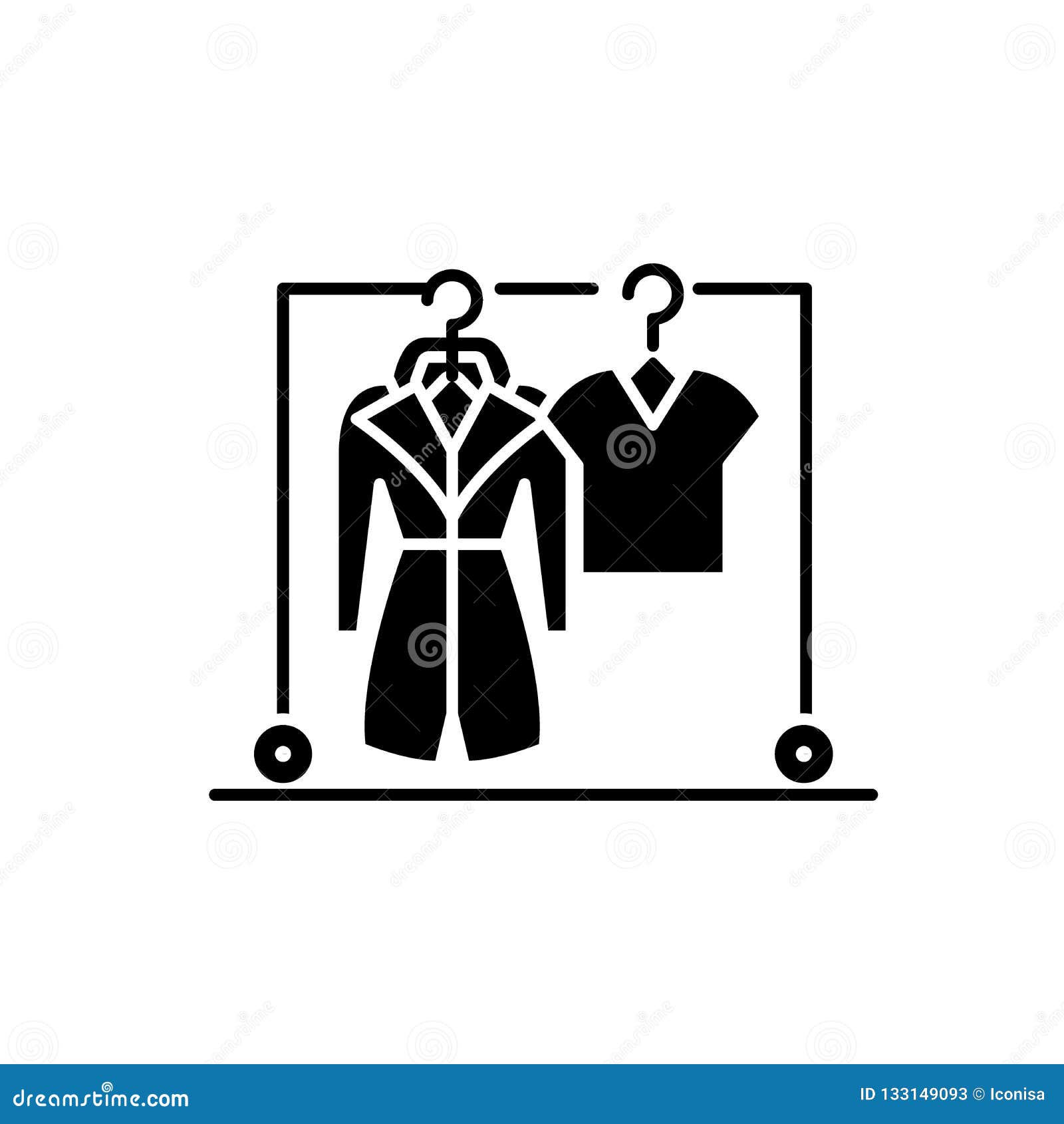 Wardrobe Black Icon Vector Sign On Isolated Background Wardrobe