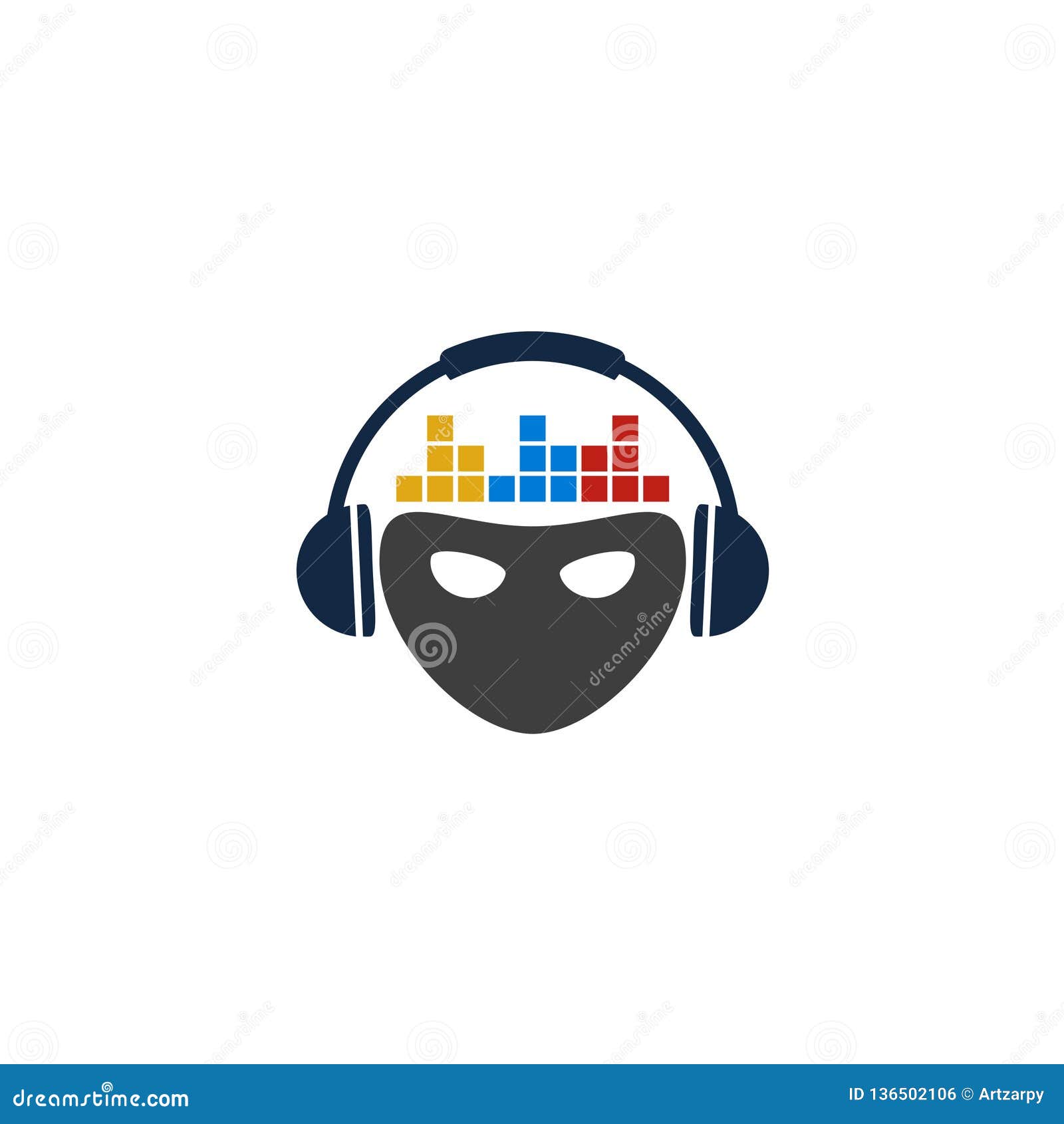 Dj Mask Illustration Logo T-shirt Stock Vector - Illustration of ...