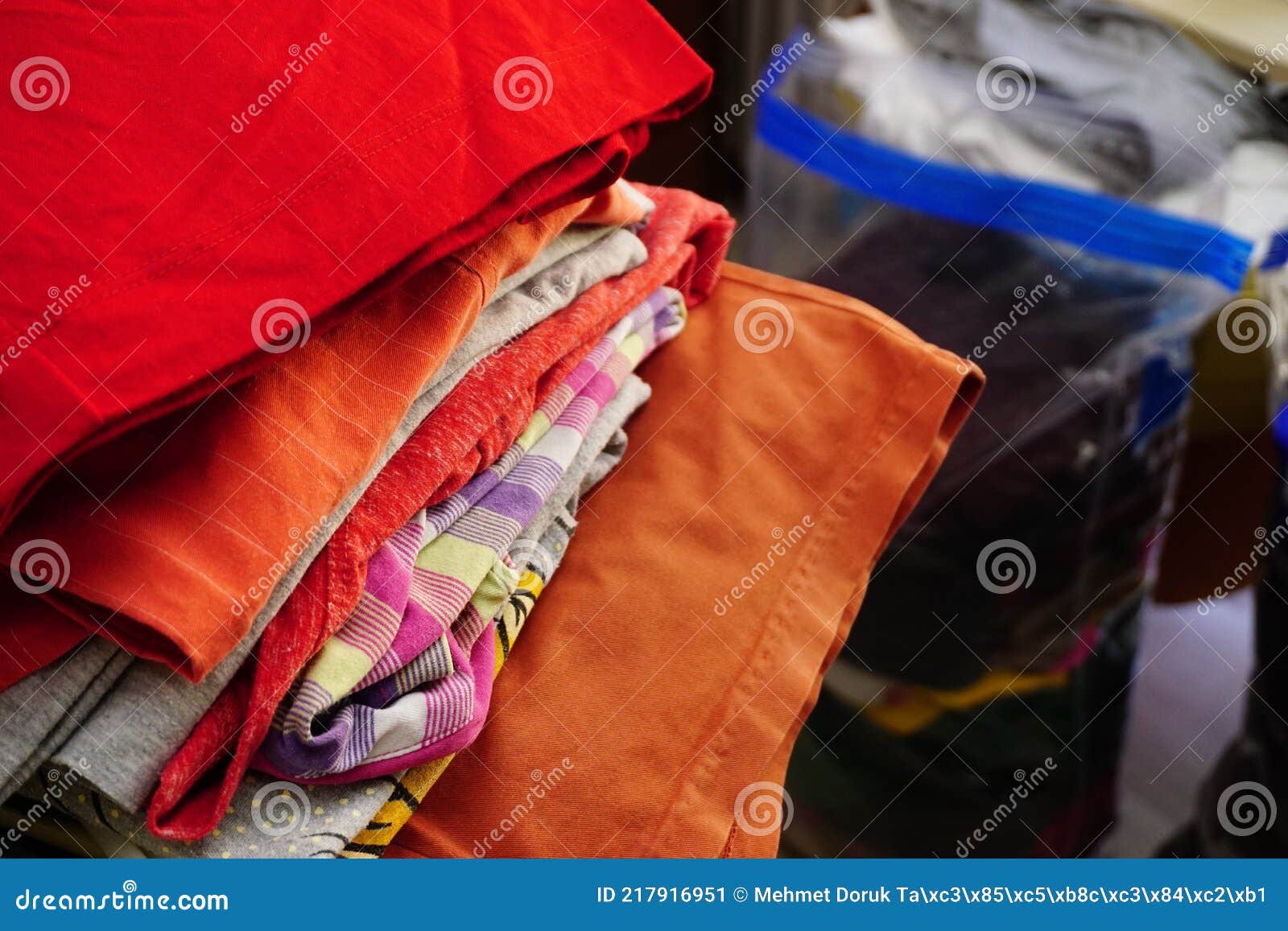 Wardrobe Clothes Arrangement at Home Stock Image - Image of modern ...