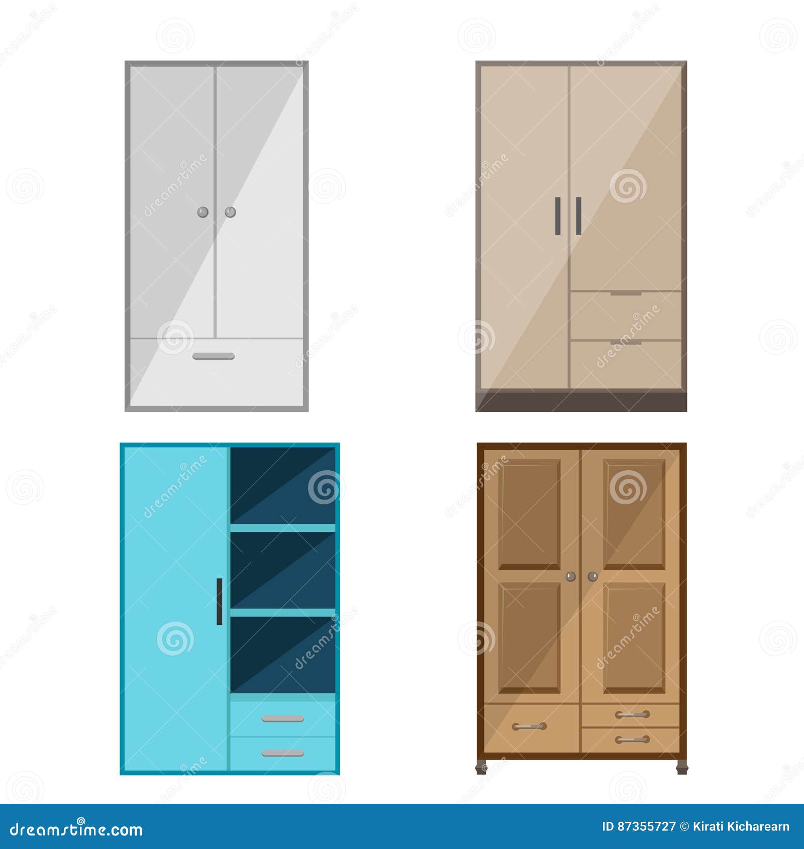 Wardrobe Design Isolate Collection Set Vector Stock Vector ...