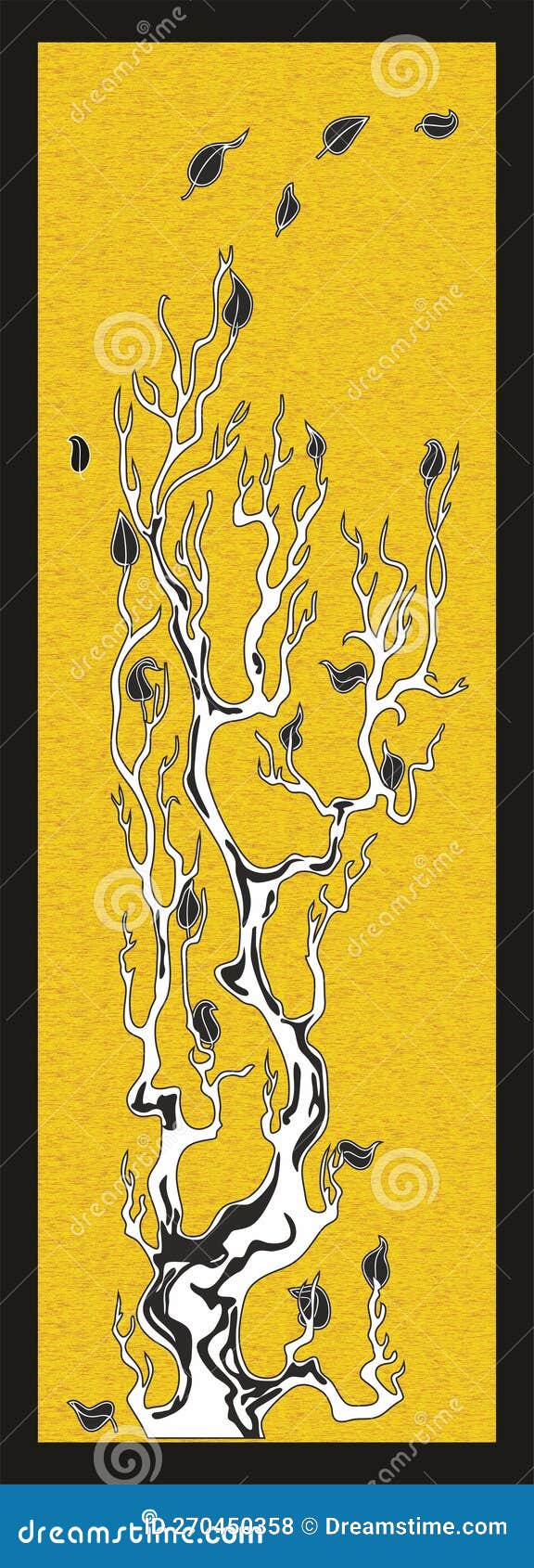 Wardrobe Door Partition Tree Design Cdr Vector Stock Vector ...