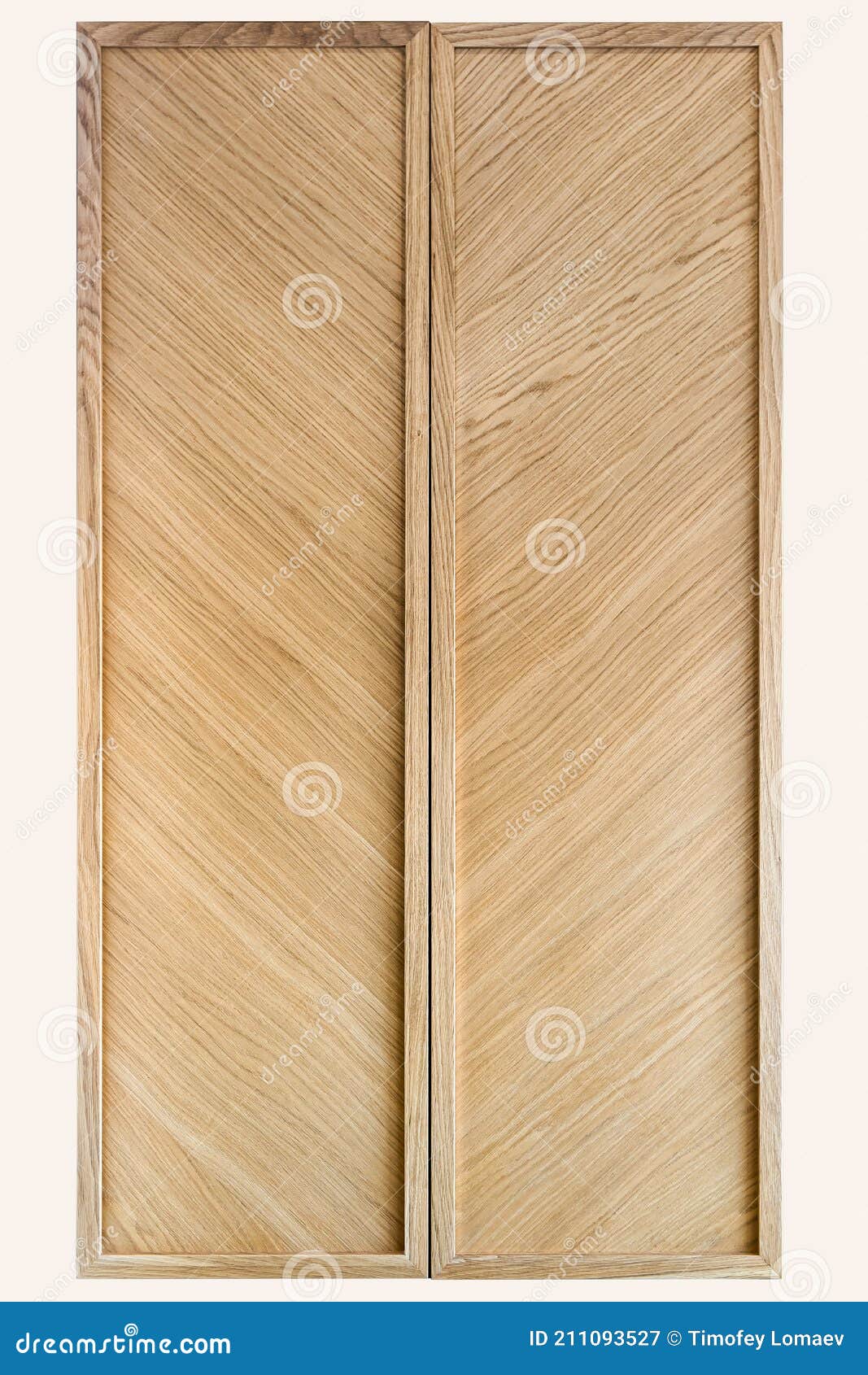 Wardrobe Doors of Veneer and Solid Oak with Diagonal Texture Stock ...