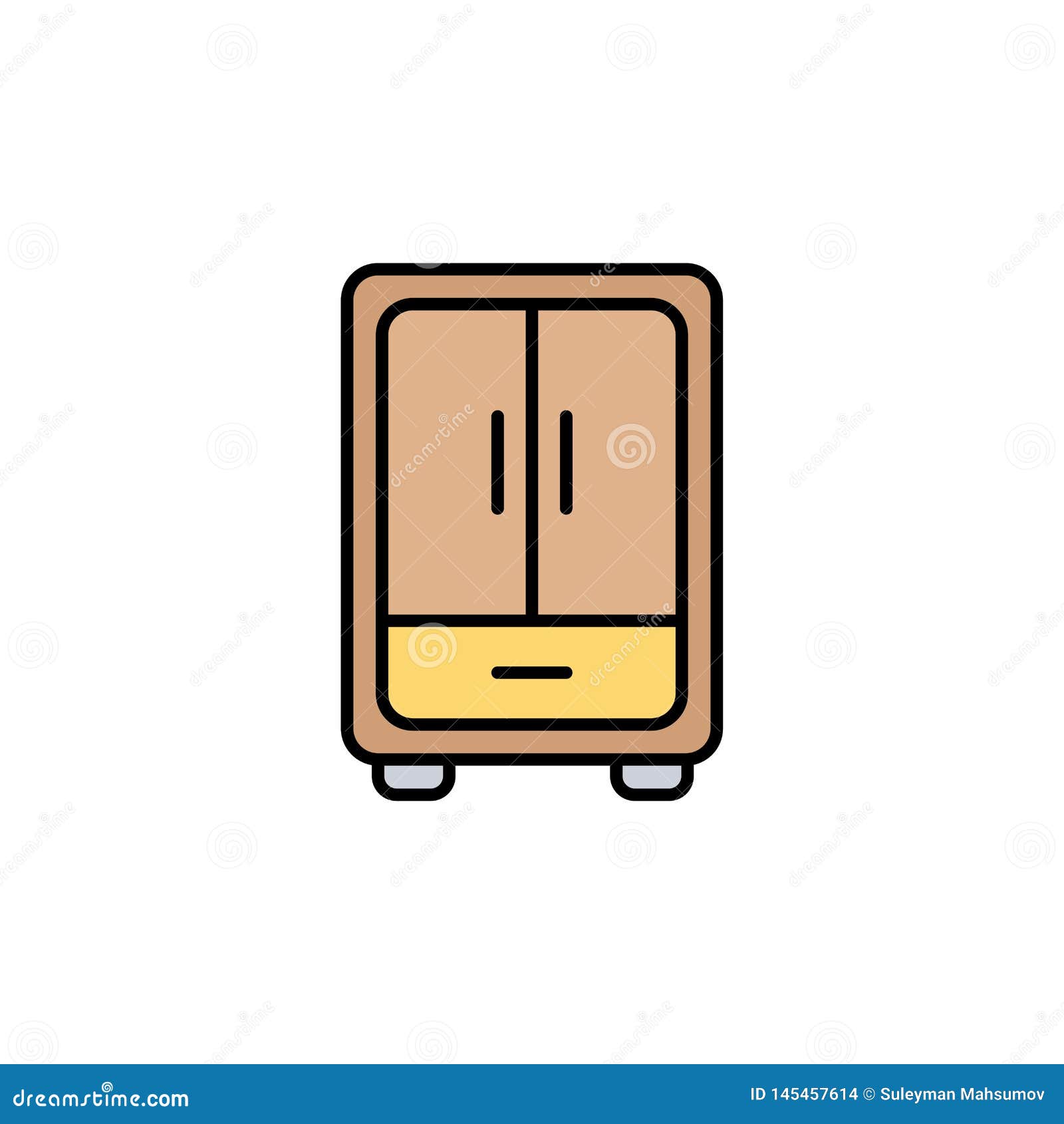 Wardrobe Flat Vector Icon Sign Symbol Stock Vector - Illustration of ...