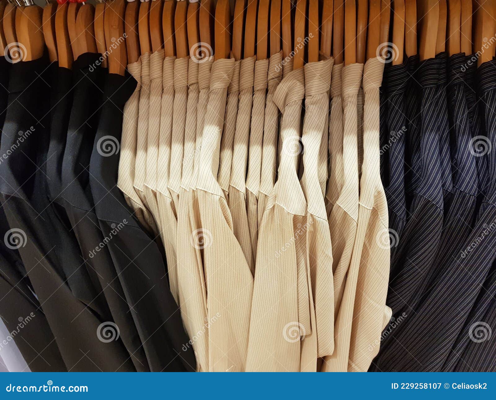 Wardrobe Full of Shirts with Different Colours Stock Image - Image of ...