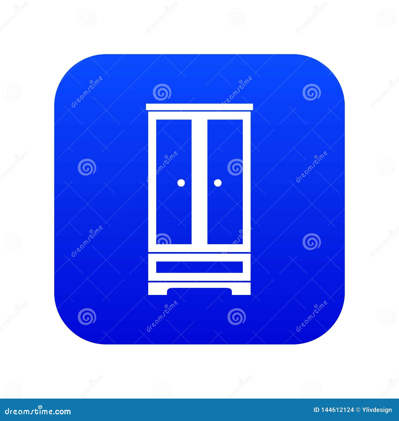 Wardrobe icon digital blue stock vector. Illustration of door - 144612124