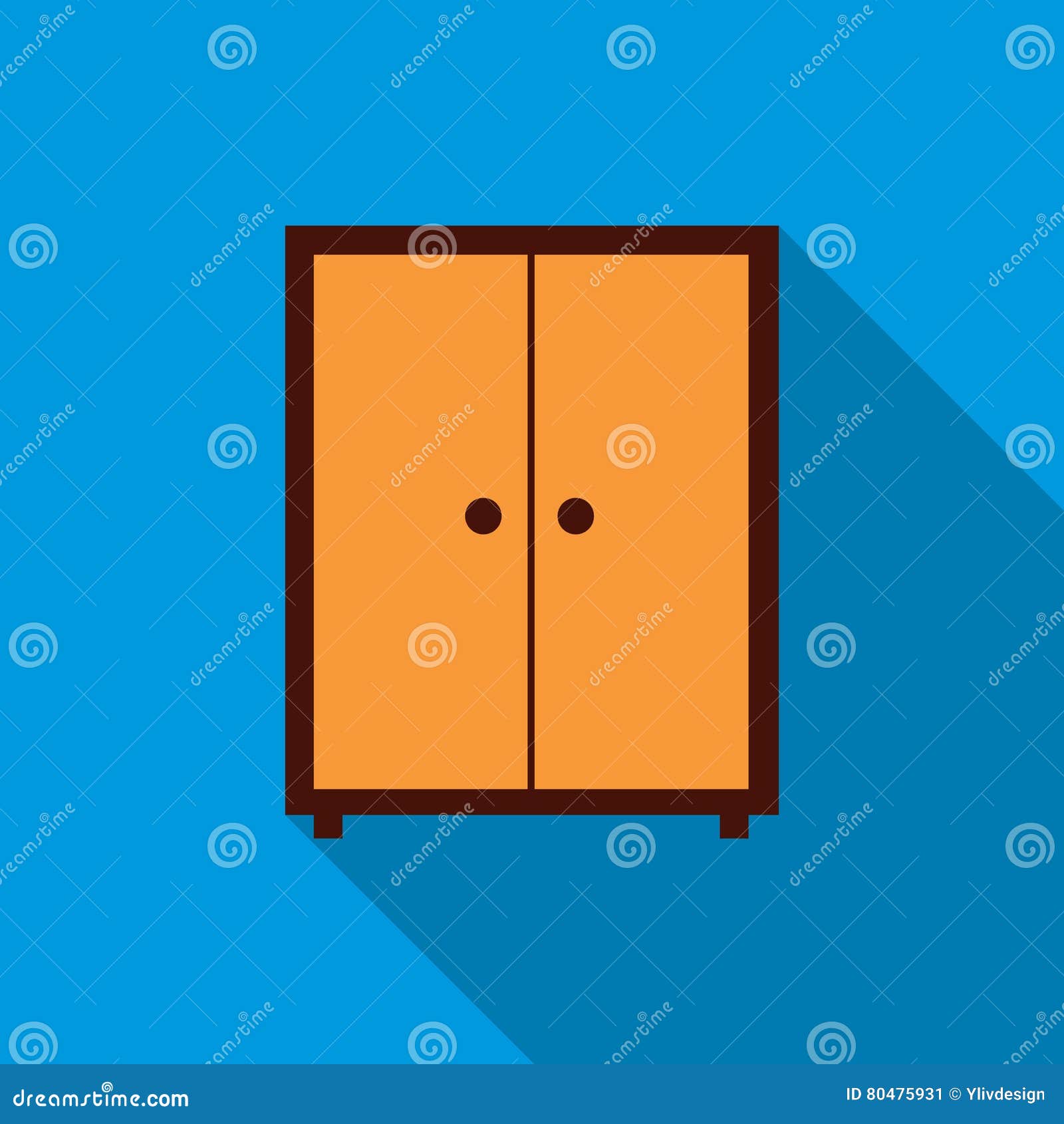 Wardrobe icon, flat style stock vector. Illustration of business - 80475931