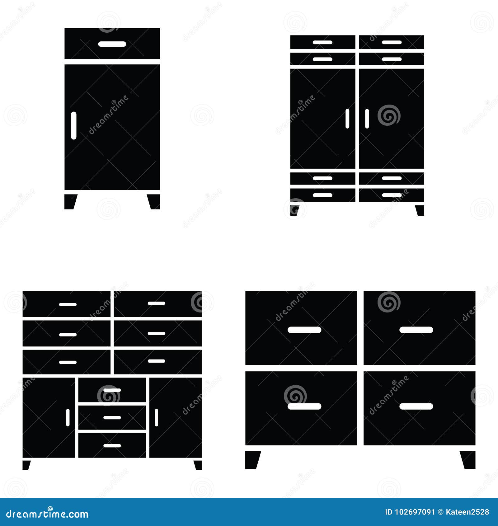 Wardrobe icon set stock illustration. Illustration of furniture - 102697091