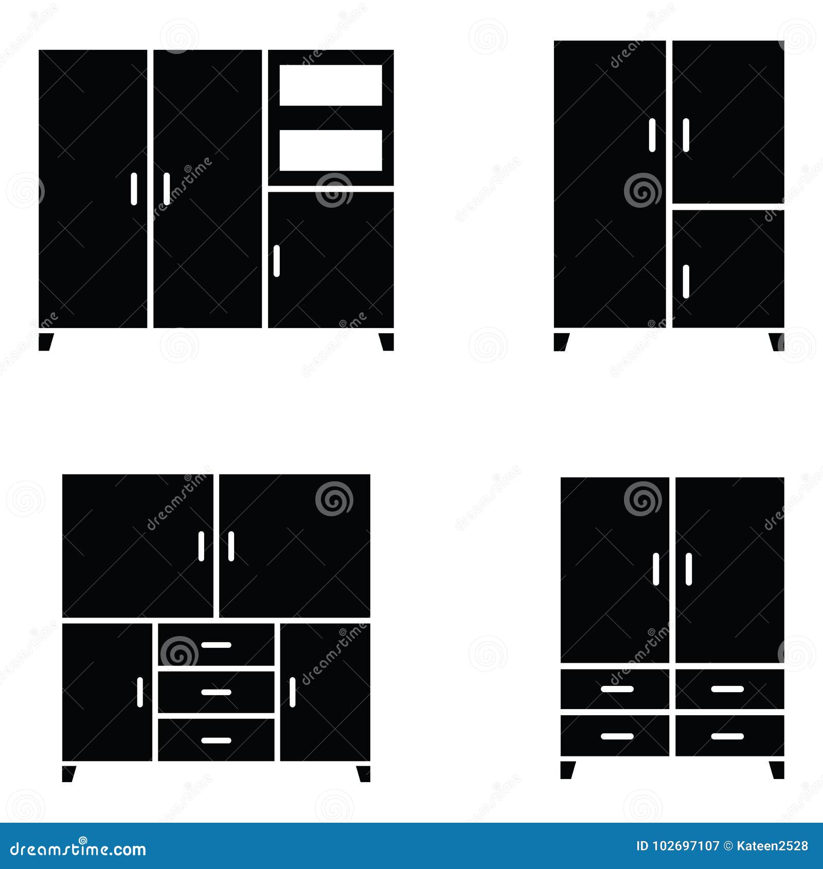 Wardrobe icon set stock illustration. Illustration of wardrobe - 102697107