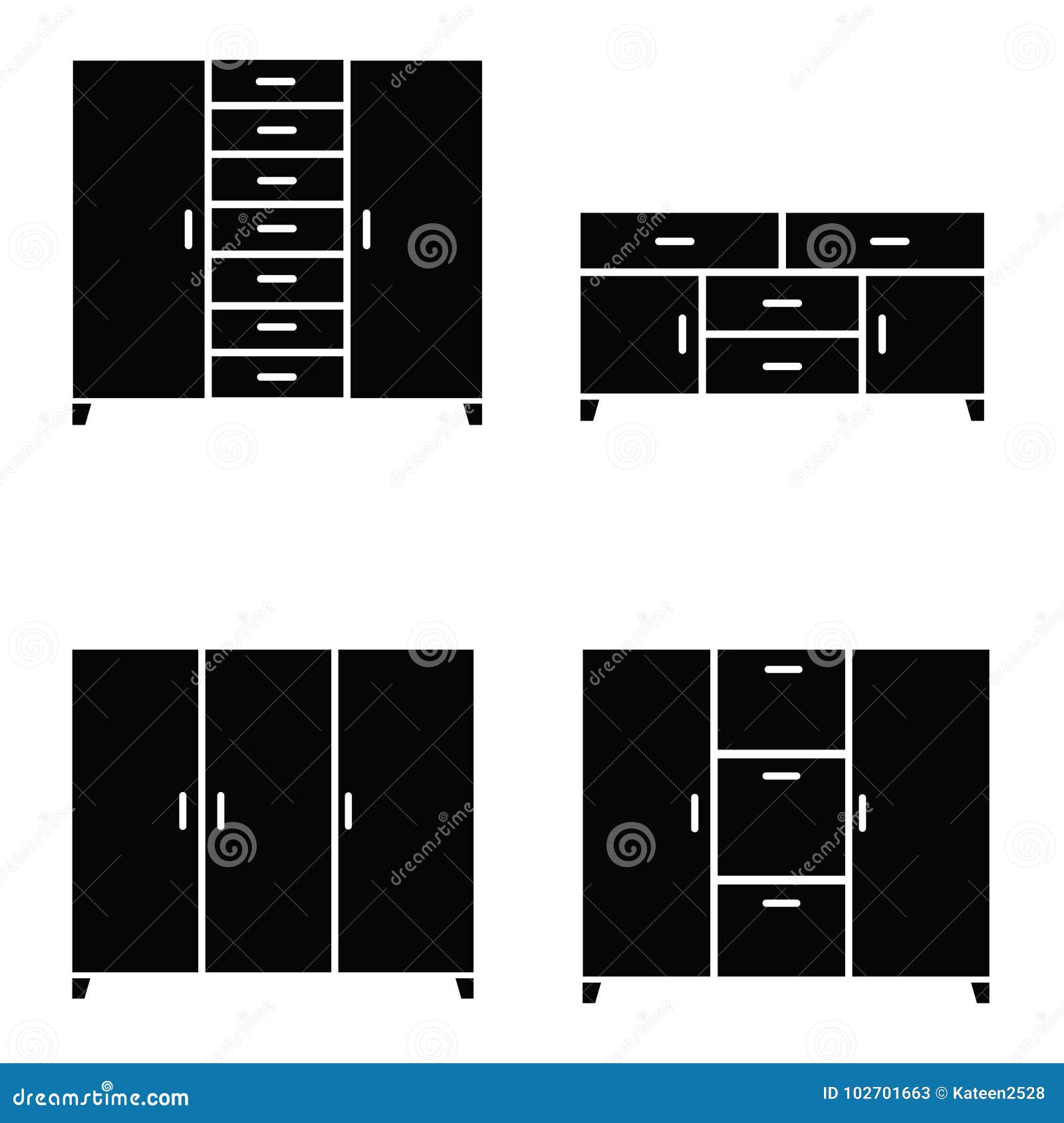 Wardrobe icon set stock vector. Illustration of vector - 102701663