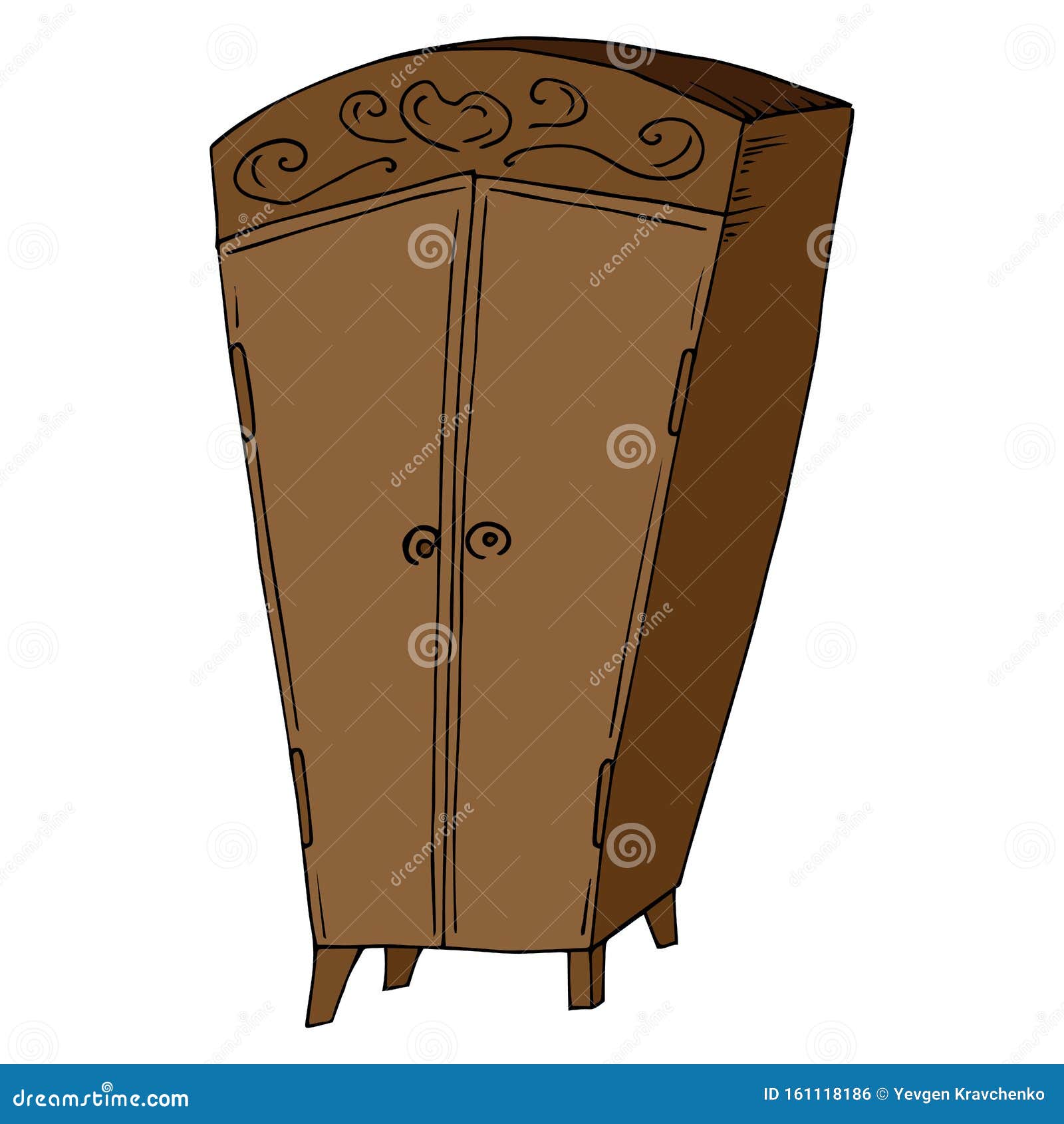 Wardrobe Icon. Vector of Wardrobe. Hand Drawn Cartoon Wardrobe Stock ...