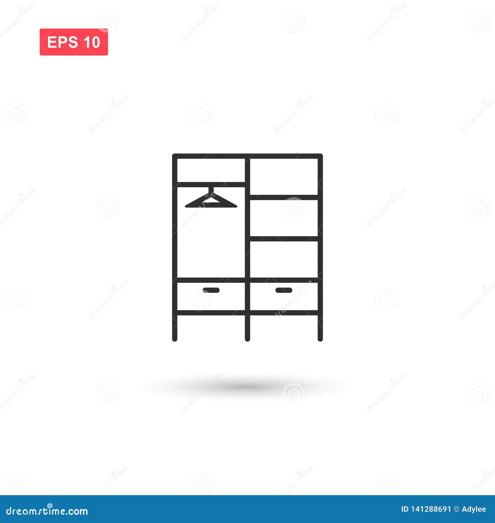 Wardrobe Icon Vector Isolated 3 Stock Vector - Illustration of sign ...