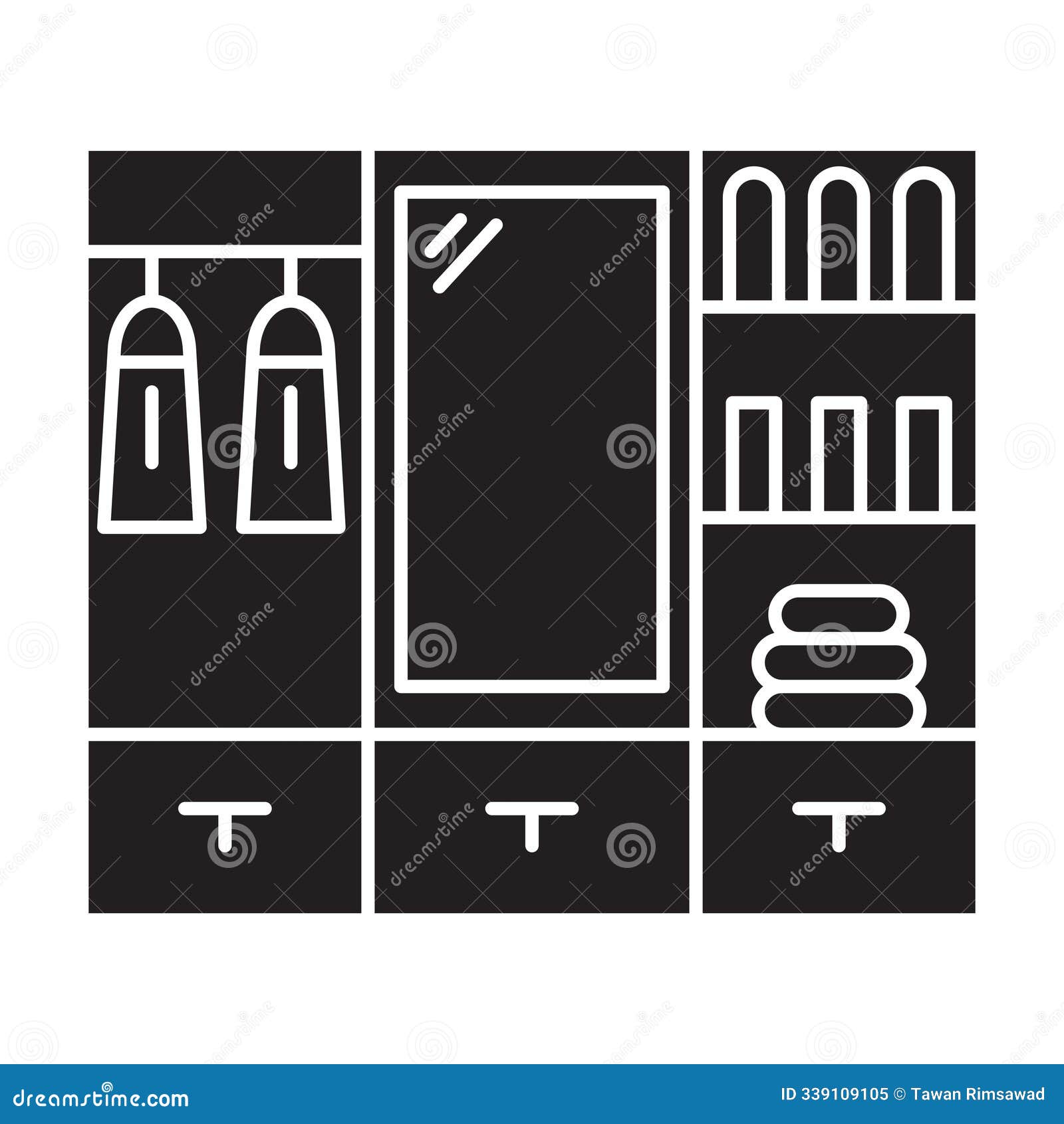 Wardrobe Icon Vector Sign And Symbol Isolated On White Background ...