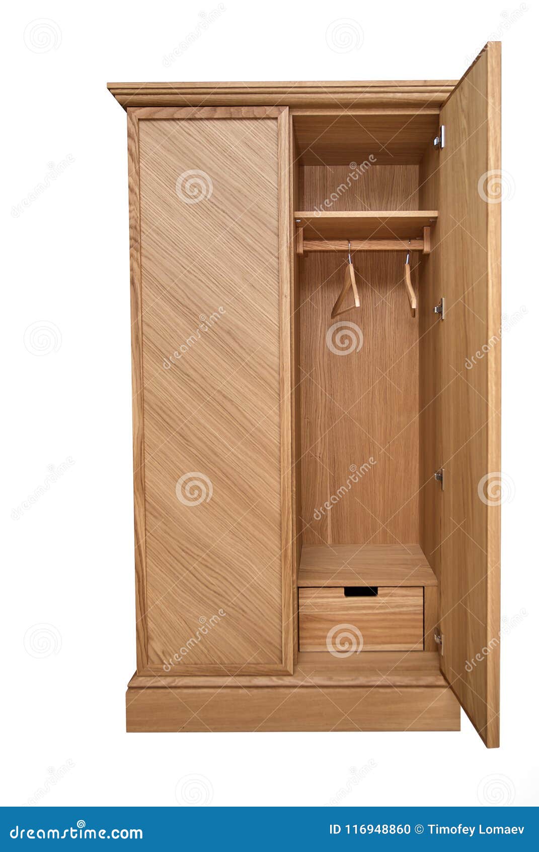 Wardrobe Isolated on White Background Stock Photo - Image of brown ...