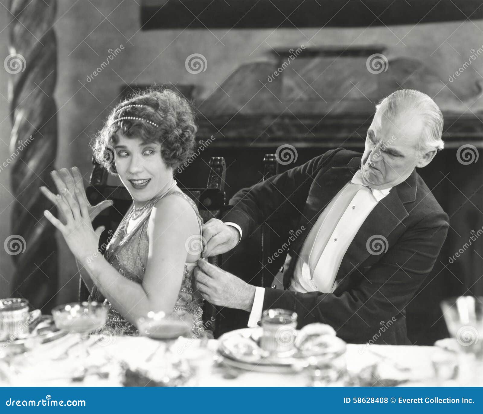 Wardrobe malfunction stock photo. Image of female, 1920s - 58628408