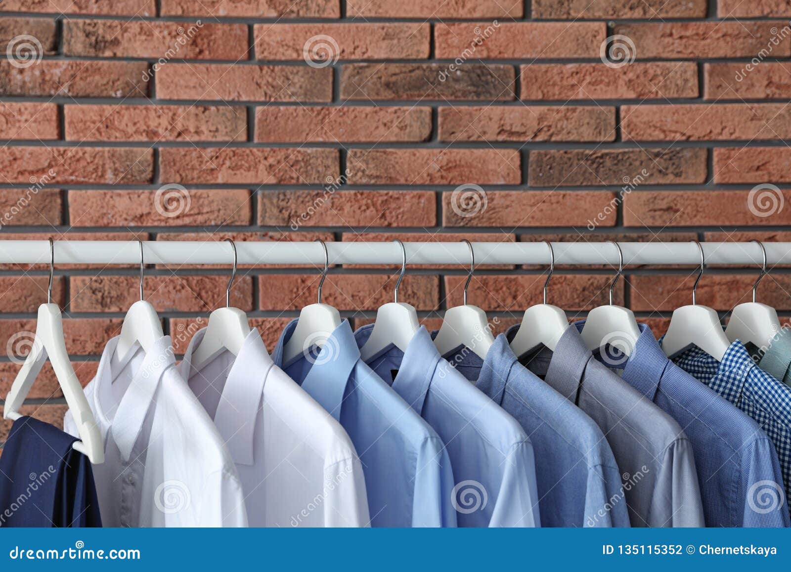 Wardrobe Rack with Men`s Clothes Stock Photo - Image of assortment ...
