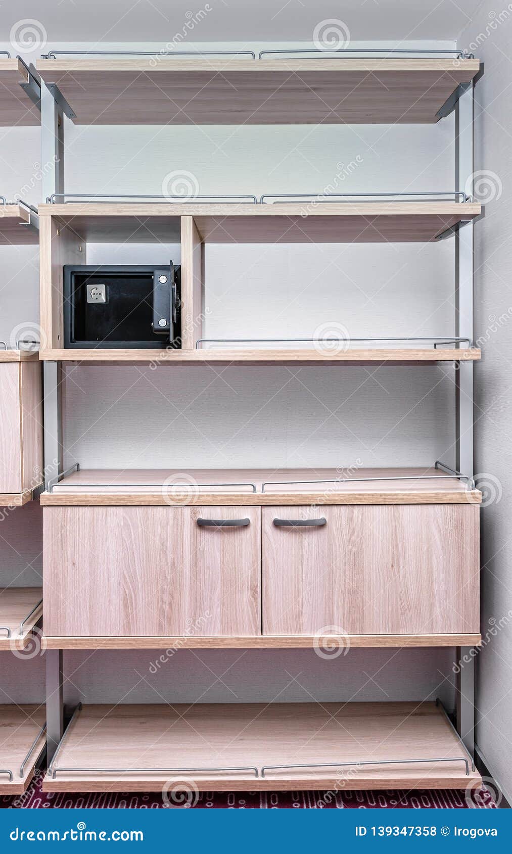 Wardrobe with safe stock photo. Image of close, hotel - 139347358
