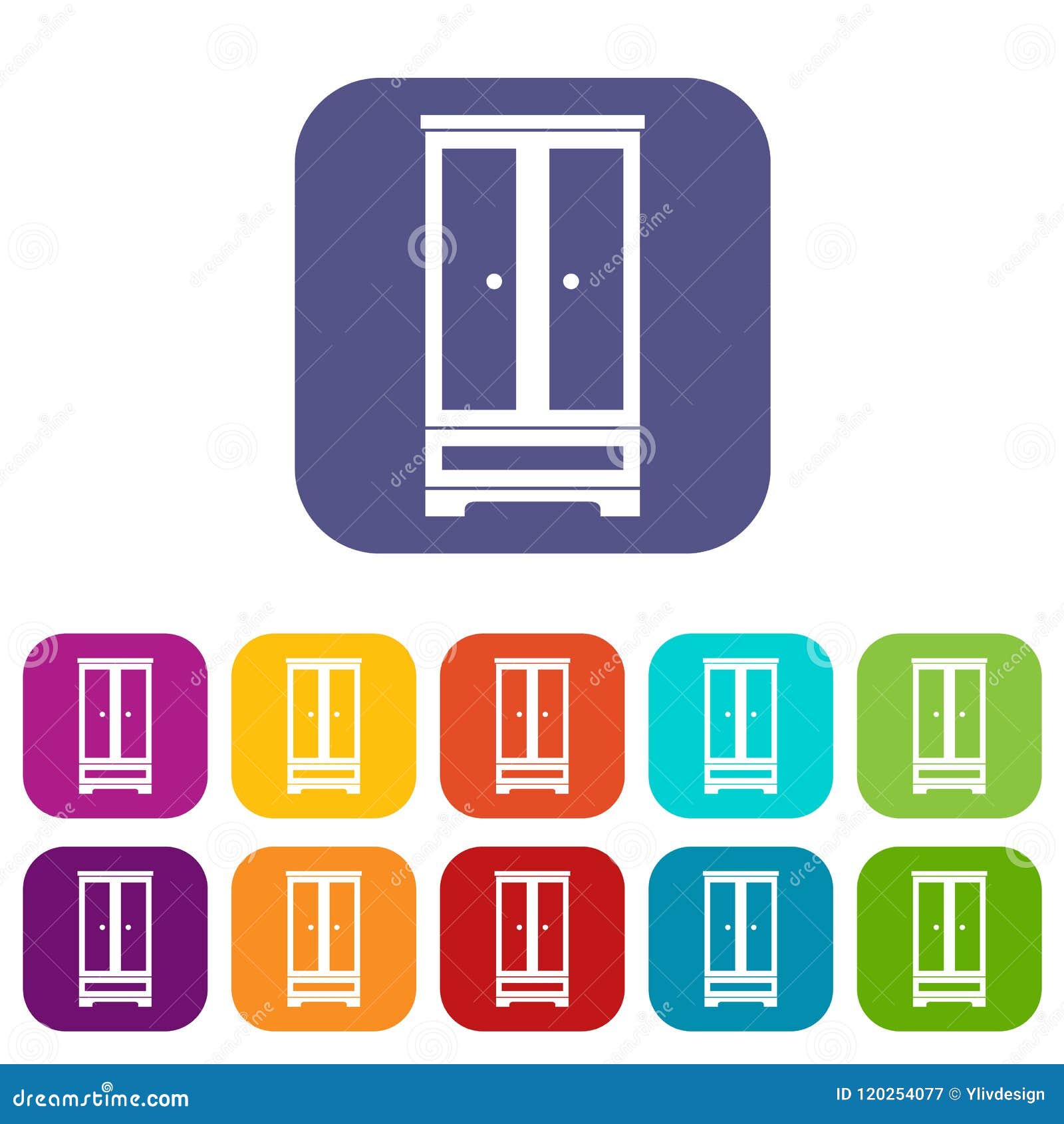 Wardrobe icons set stock vector. Illustration of clothing - 120254077