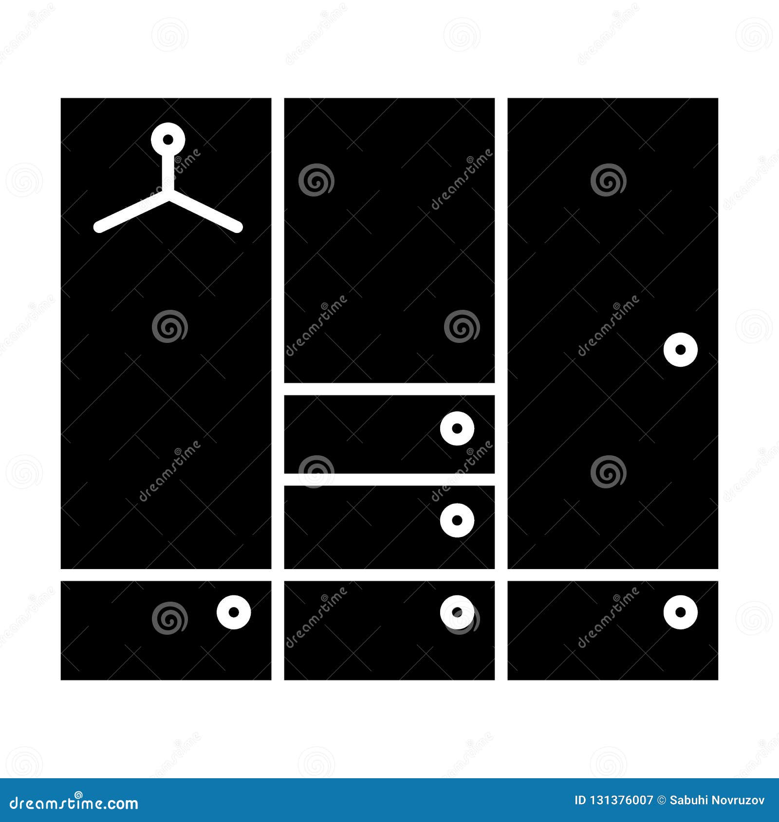 Wardrobe Solid Icon. Closet Vector Illustration Isolated on White Stock ...