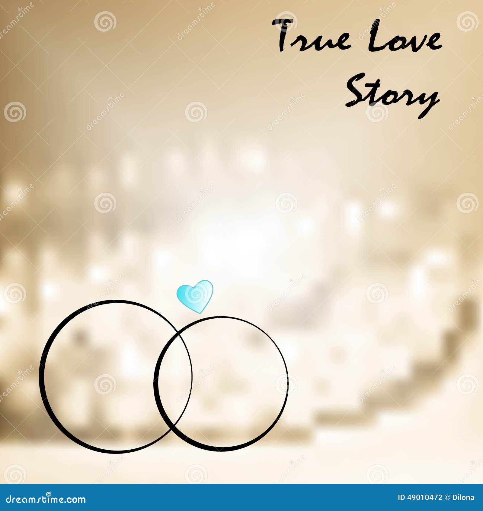 Ware Liefde Met Twee Huwelijkenringen Vector Illustratie - Illustration ...