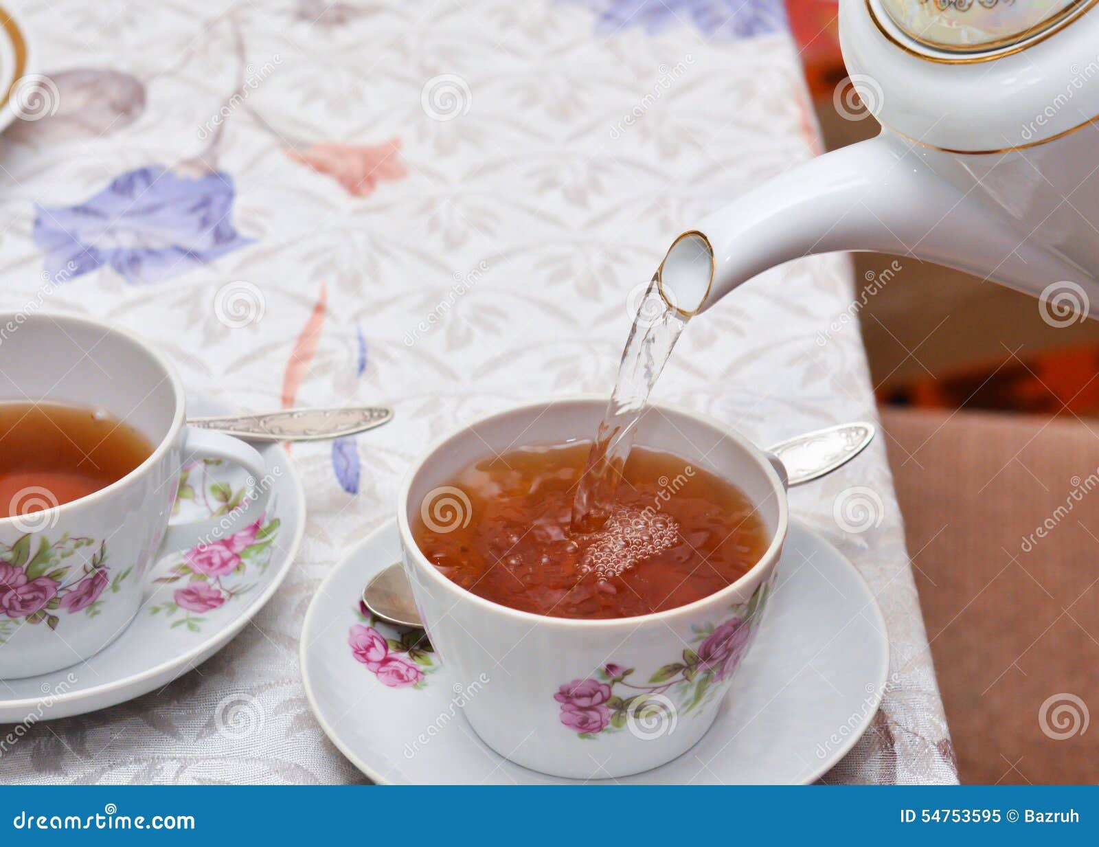 Ware for tea drinking stock image. Image of flower, cuisine - 54753595