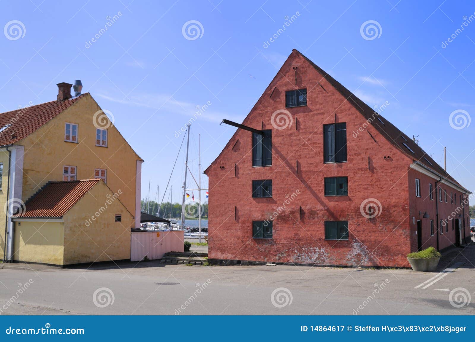 Warehouse stock image. Image of danish, blue, harbour - 14864617