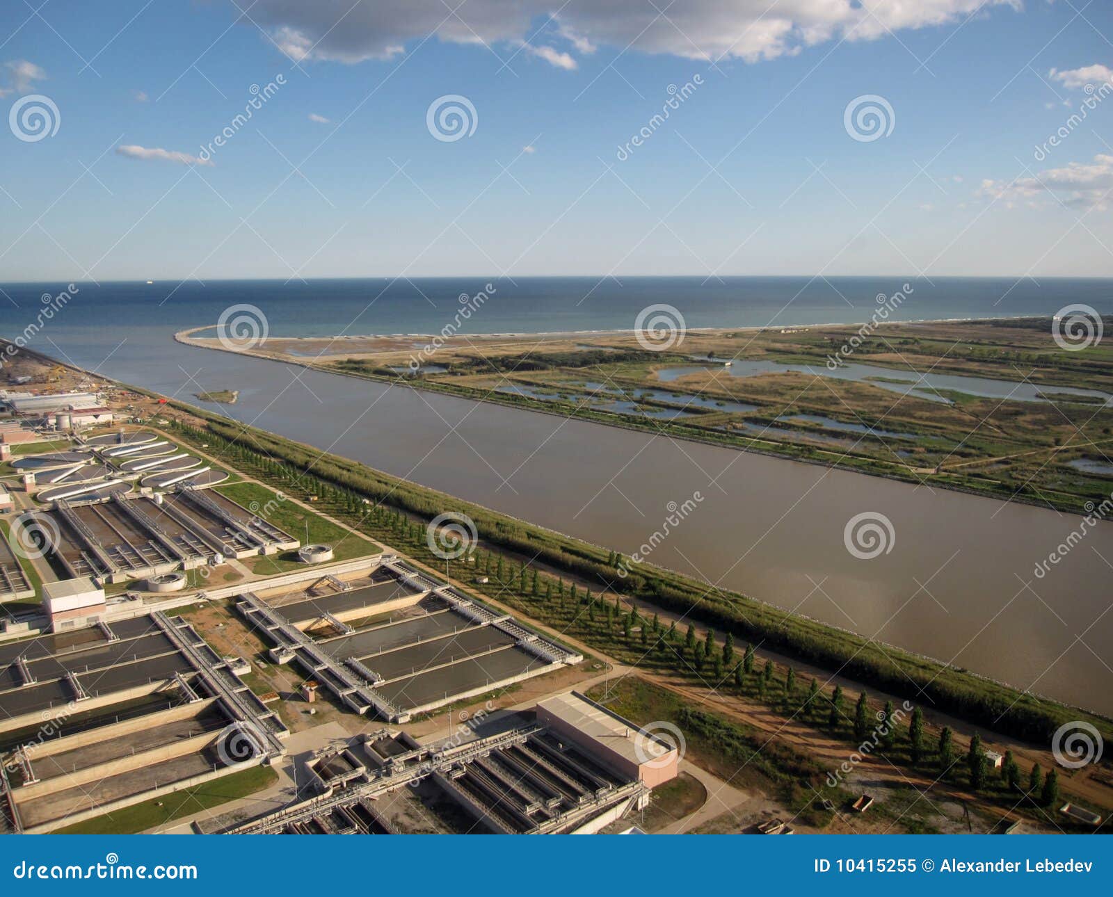 Warehouse Area in the River Outfall Stock Image - Image of mouth ...