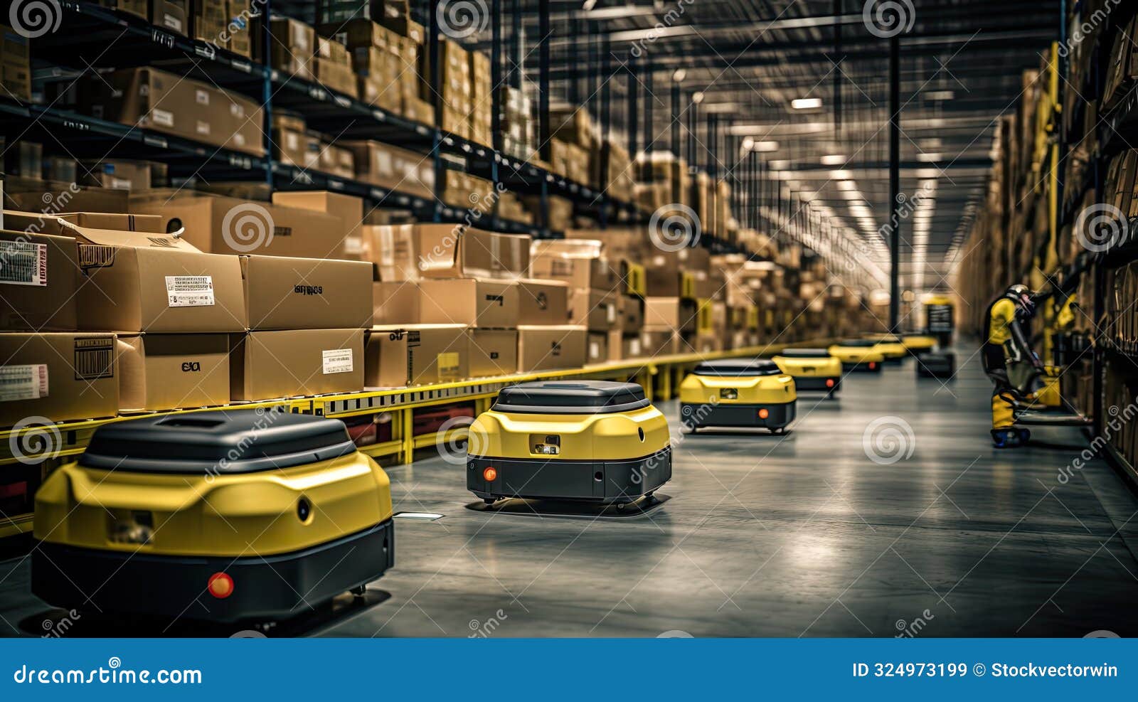Warehouse Automated Technology Stock Illustration - Illustration of ...