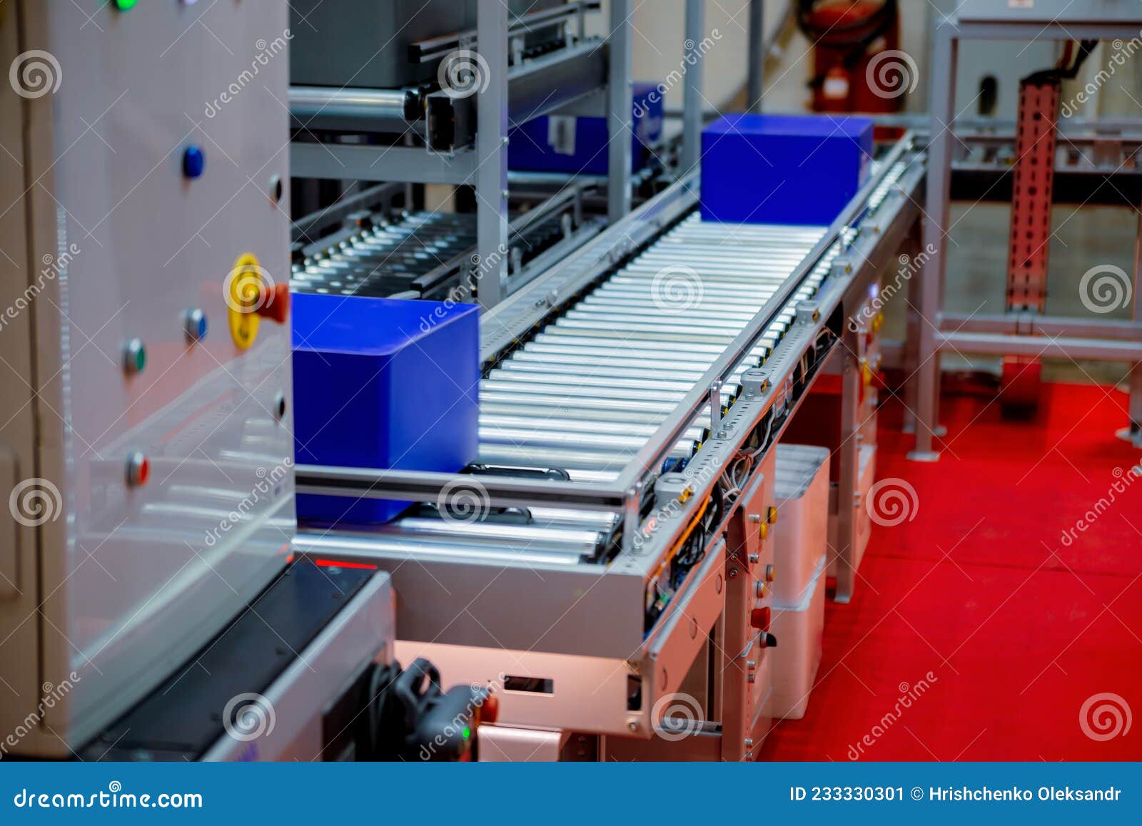 Warehouse Automation. Automated Conveyor Lines with Robotic Manipulator ...