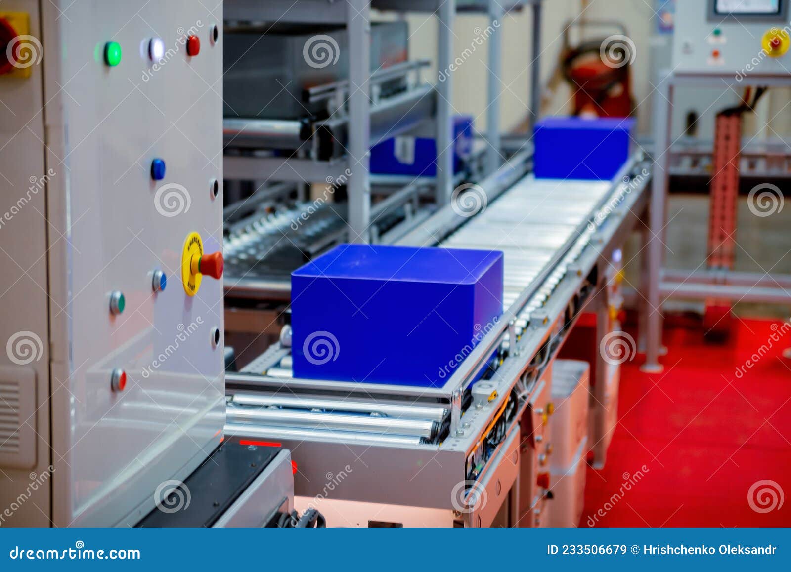 Warehouse Automation. Automated Conveyor Lines with Robotic Manipulator ...