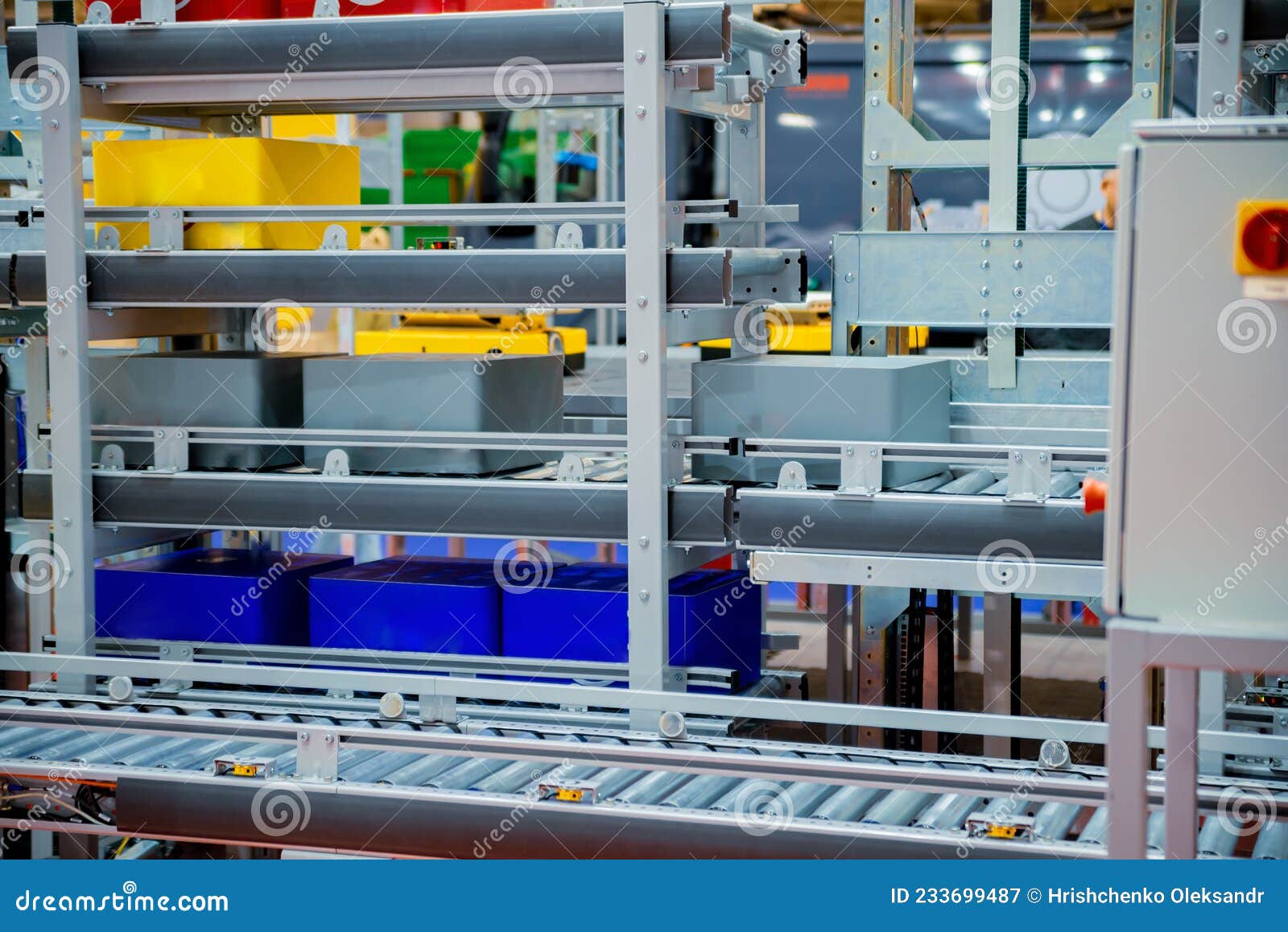 Warehouse Automation. Automated Conveyor Lines with Robotic Manipulator ...