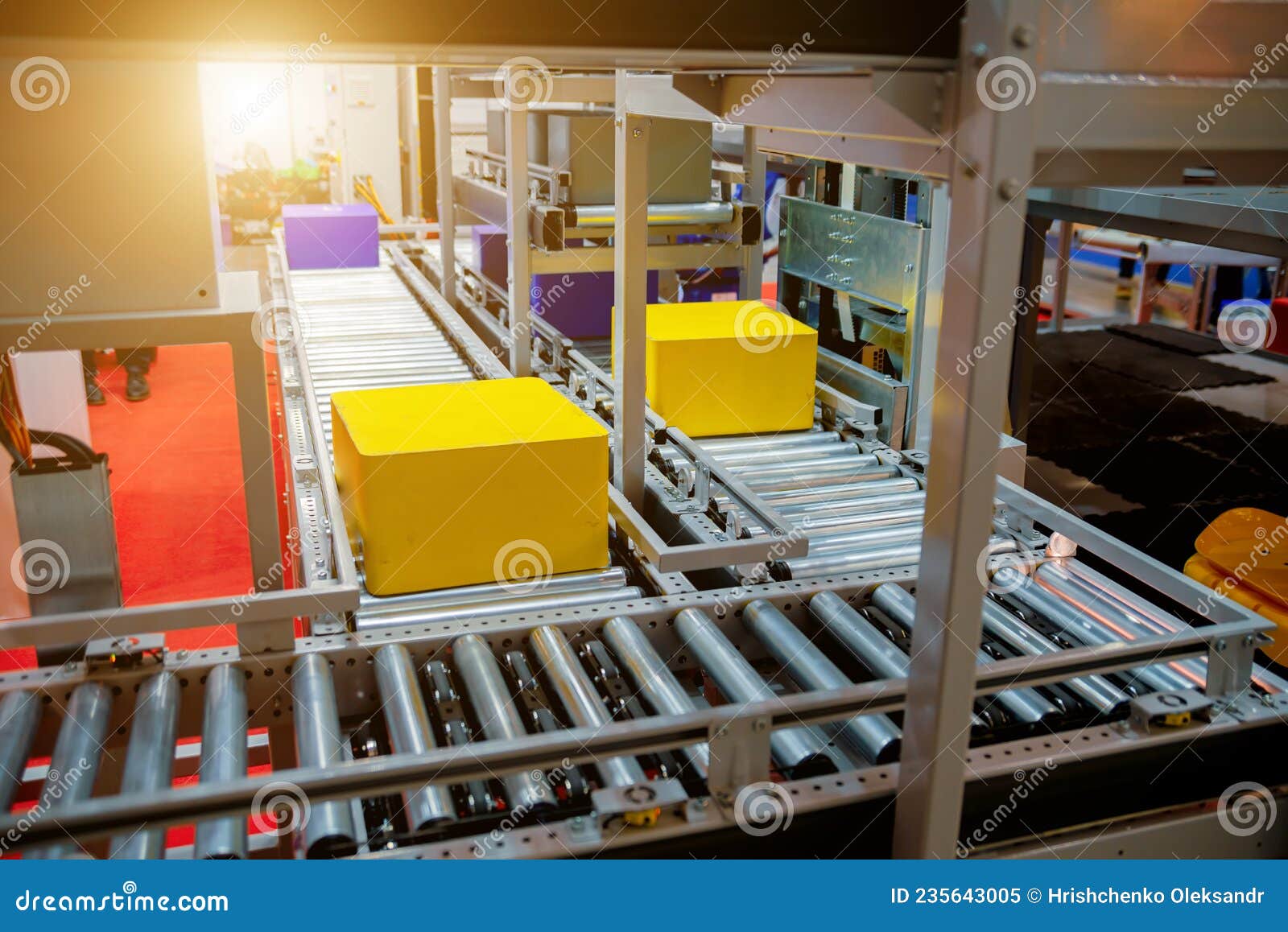 Warehouse Automation. Automated Conveyor Lines with Robotic Manipulator ...