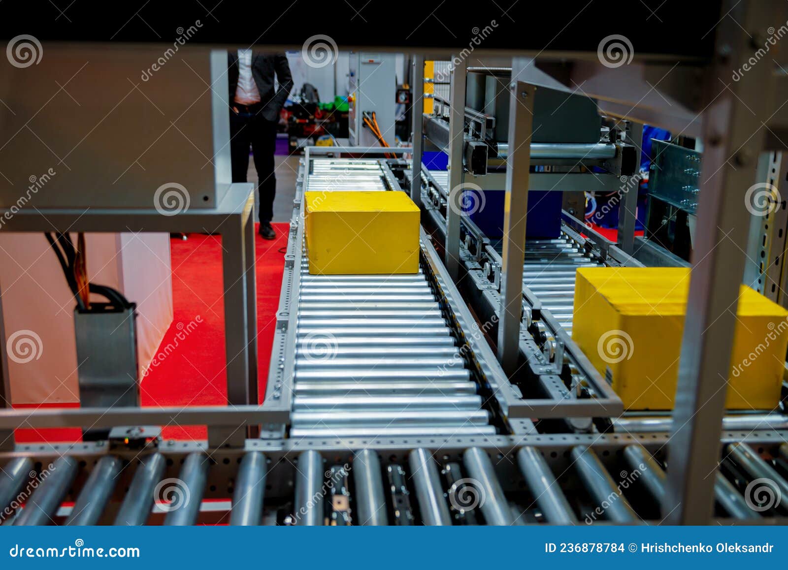 Warehouse Automation. Automated Conveyor Lines with Robotic Manipulator ...